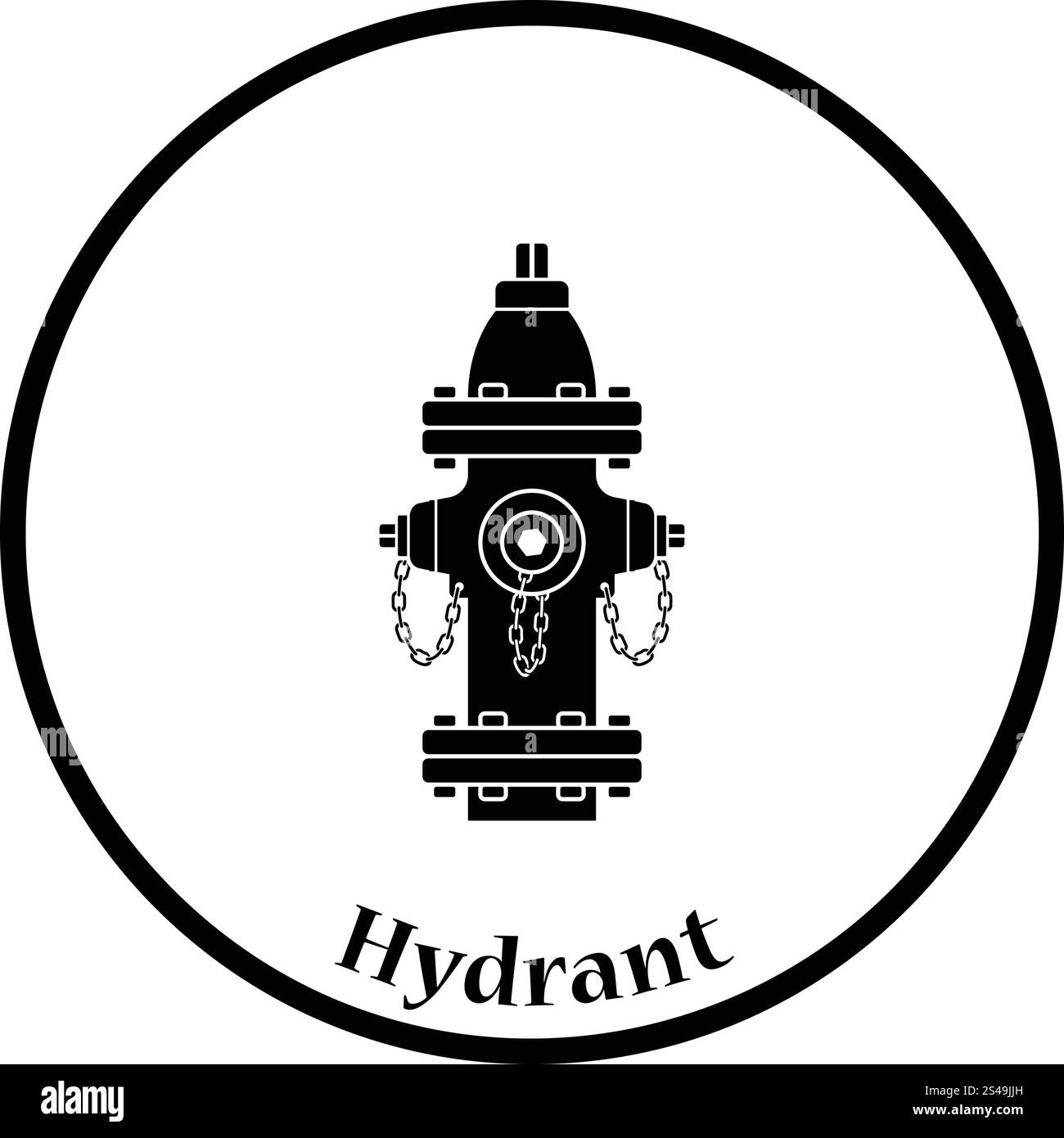 Fire hydrant icon. Thin circle design. Vector illustration Stock Vector ...