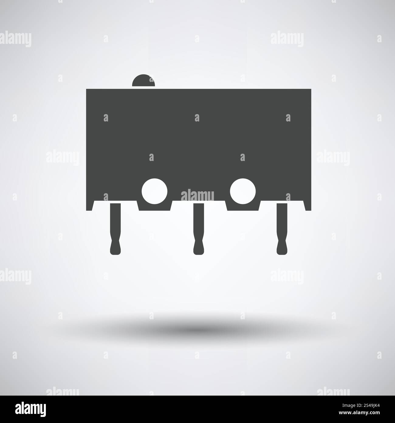 Micro button icon icon on gray background with round shadow. Vector ...