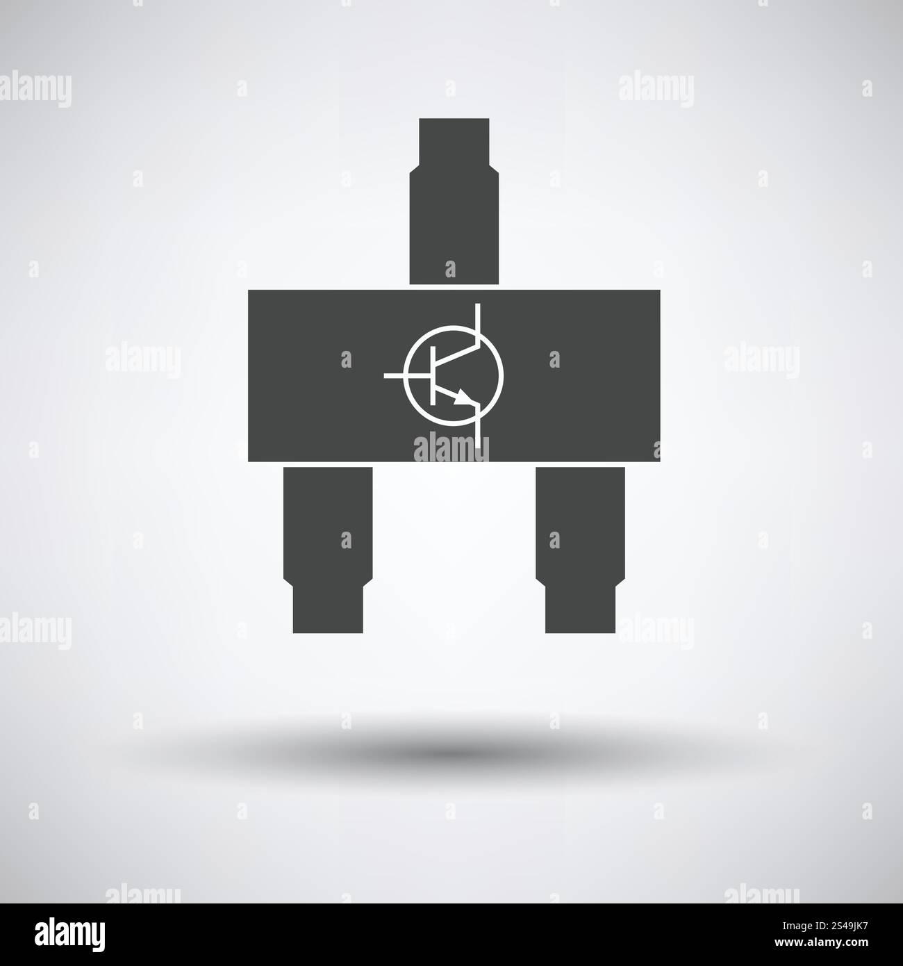 Smd transistor icon on gray background with round shadow. Vector ...