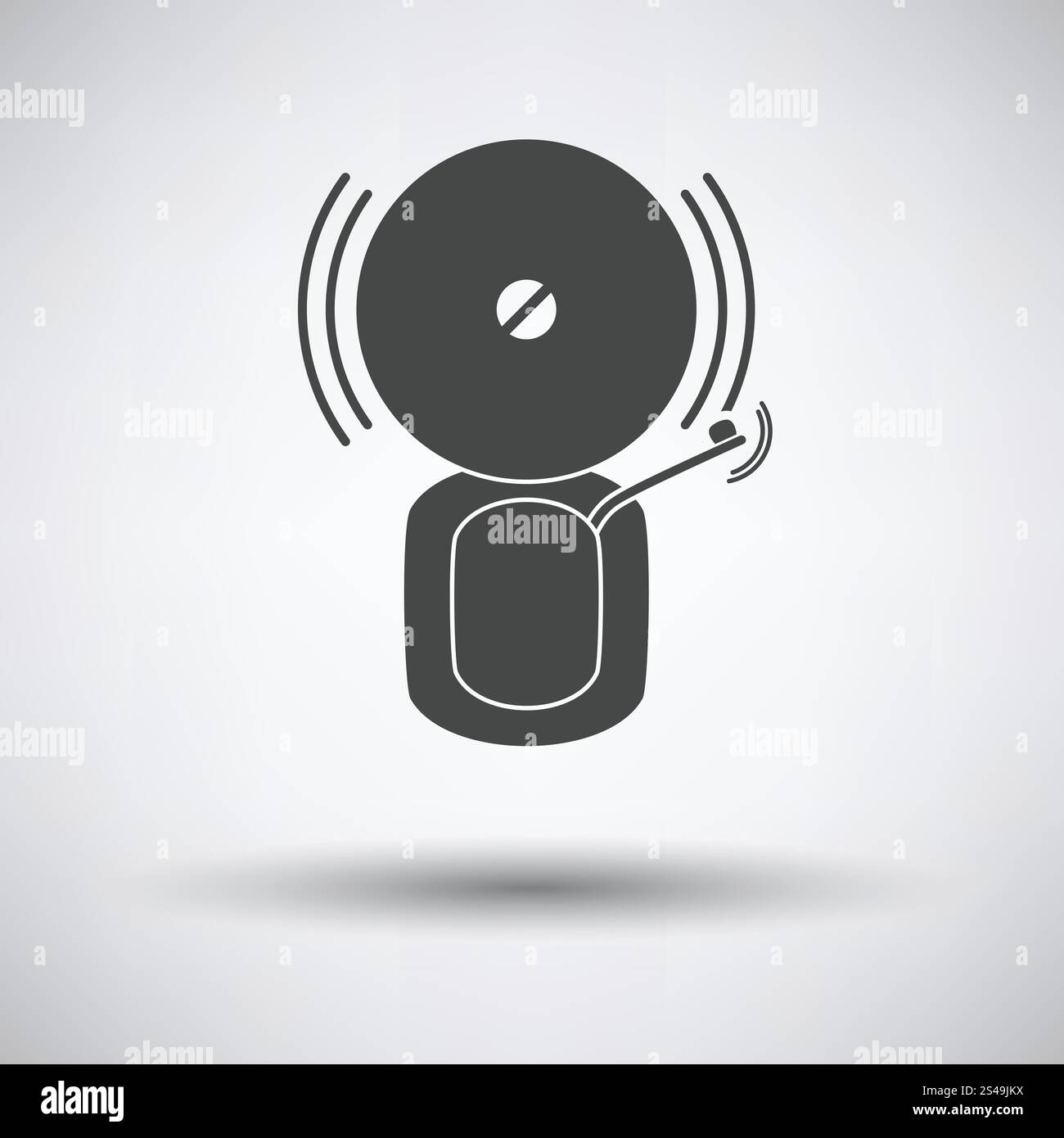 Fire alarm icon on gray background with round shadow. Vector ...