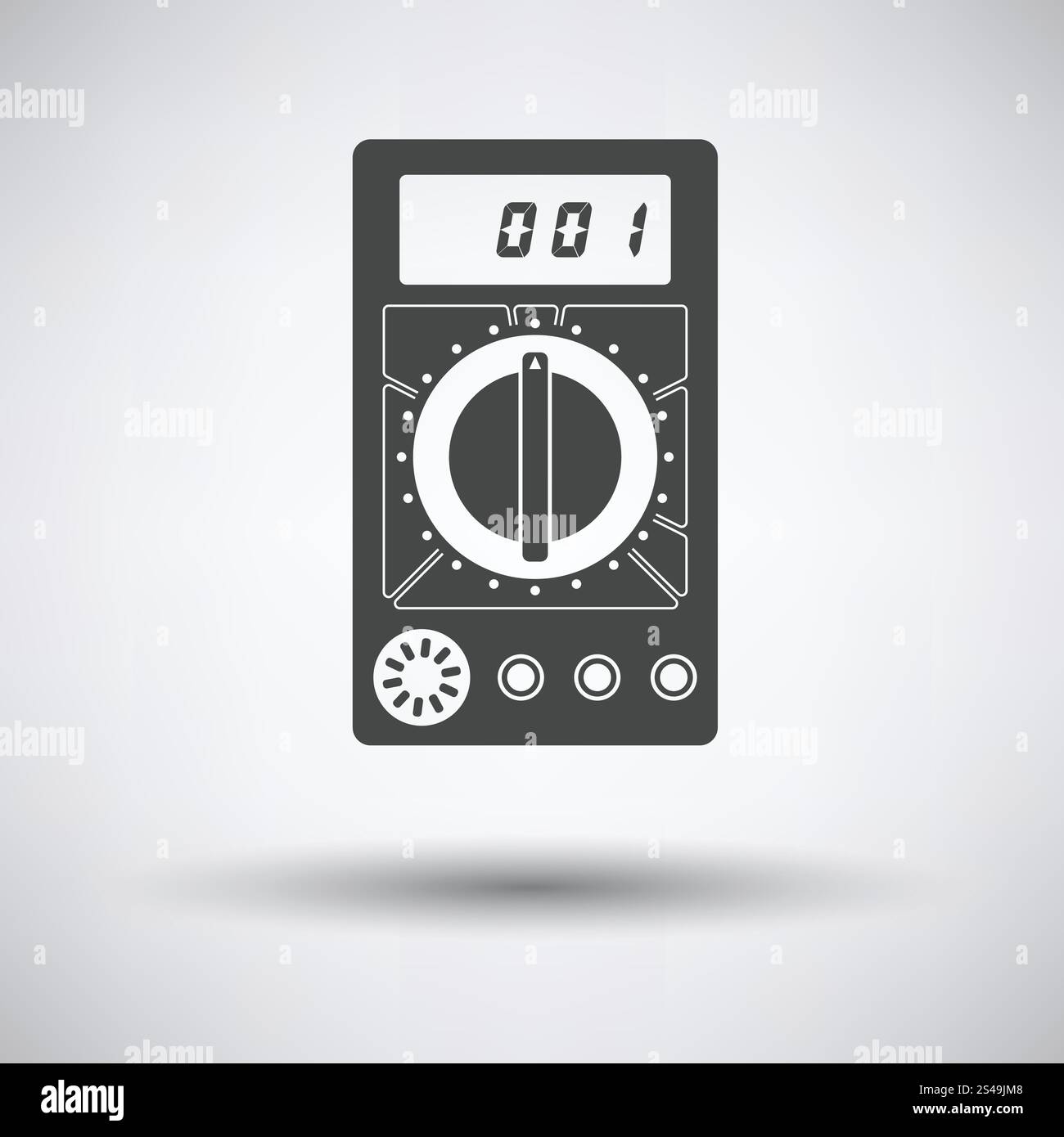 Multimeter icon on gray background with round shadow. Vector ...