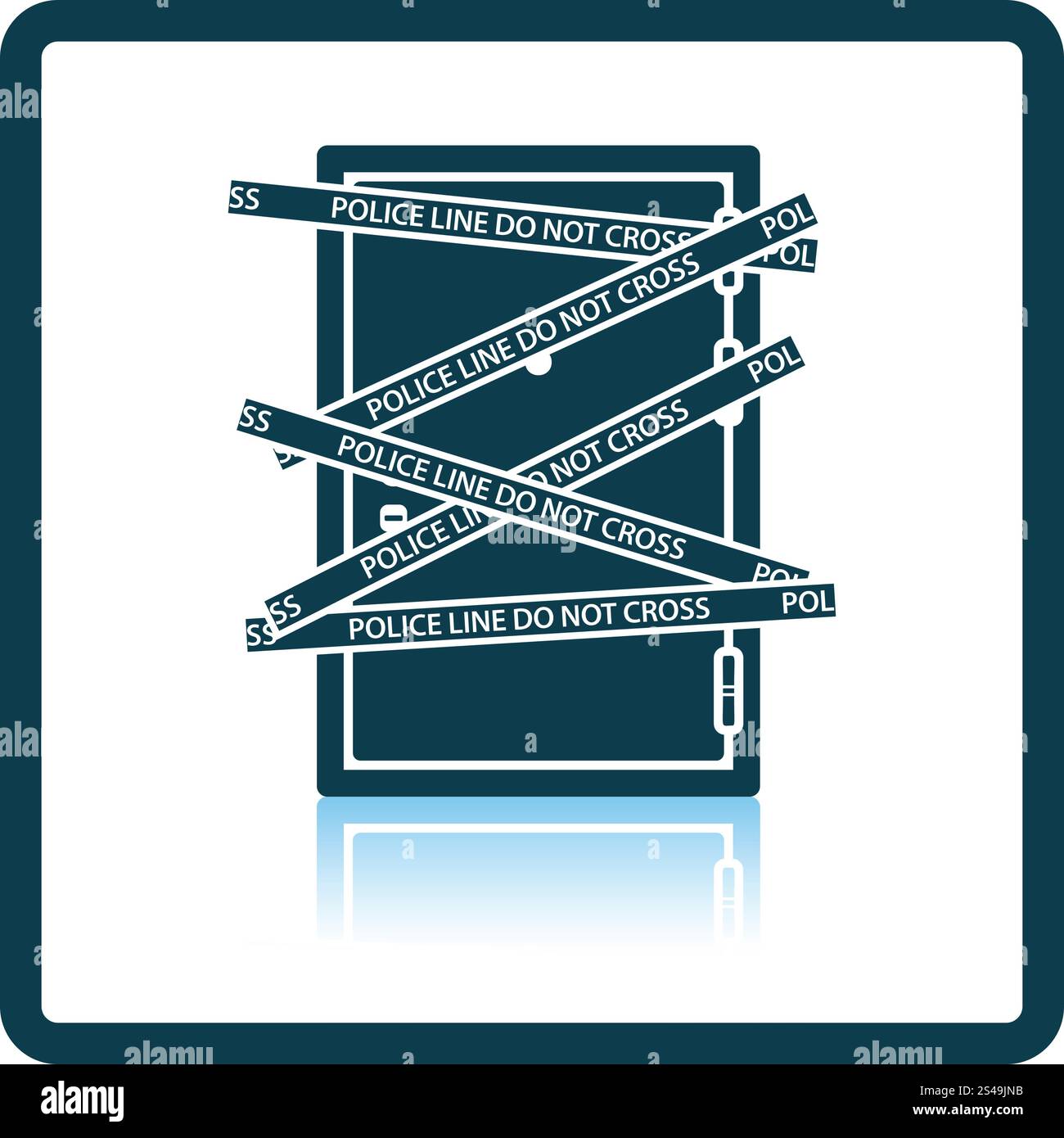 Crime scene door icon. Shadow reflection design. Vector illustration ...