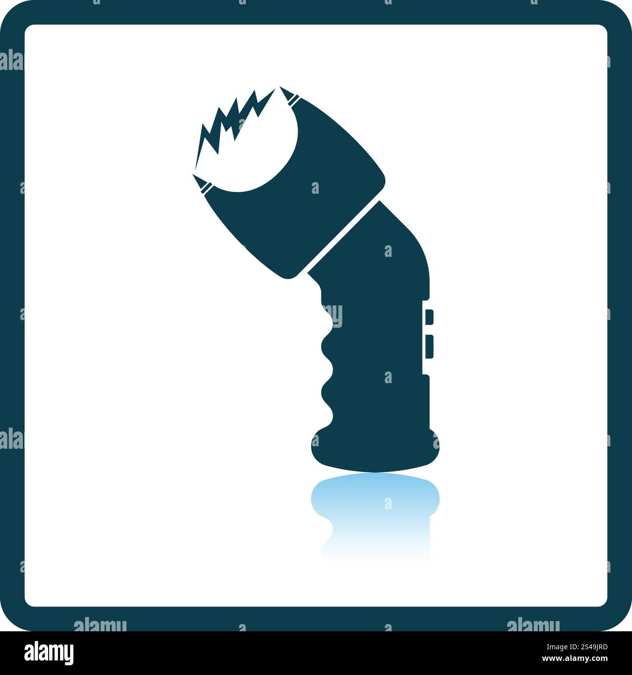 Police stun gun icon. Shadow reflection design. Vector illustration ...
