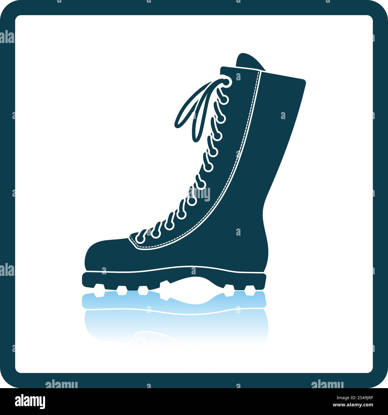 Hiking boot icon. Shadow reflection design. Vector illustration Stock ...