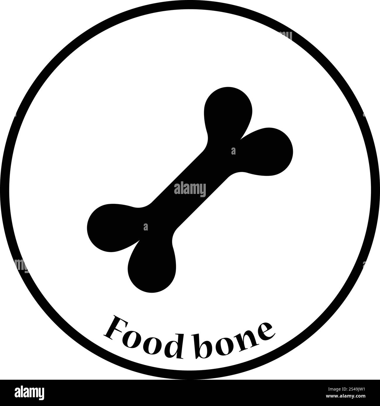 Dog food bone icon. Thin circle design. Vector illustration Stock ...