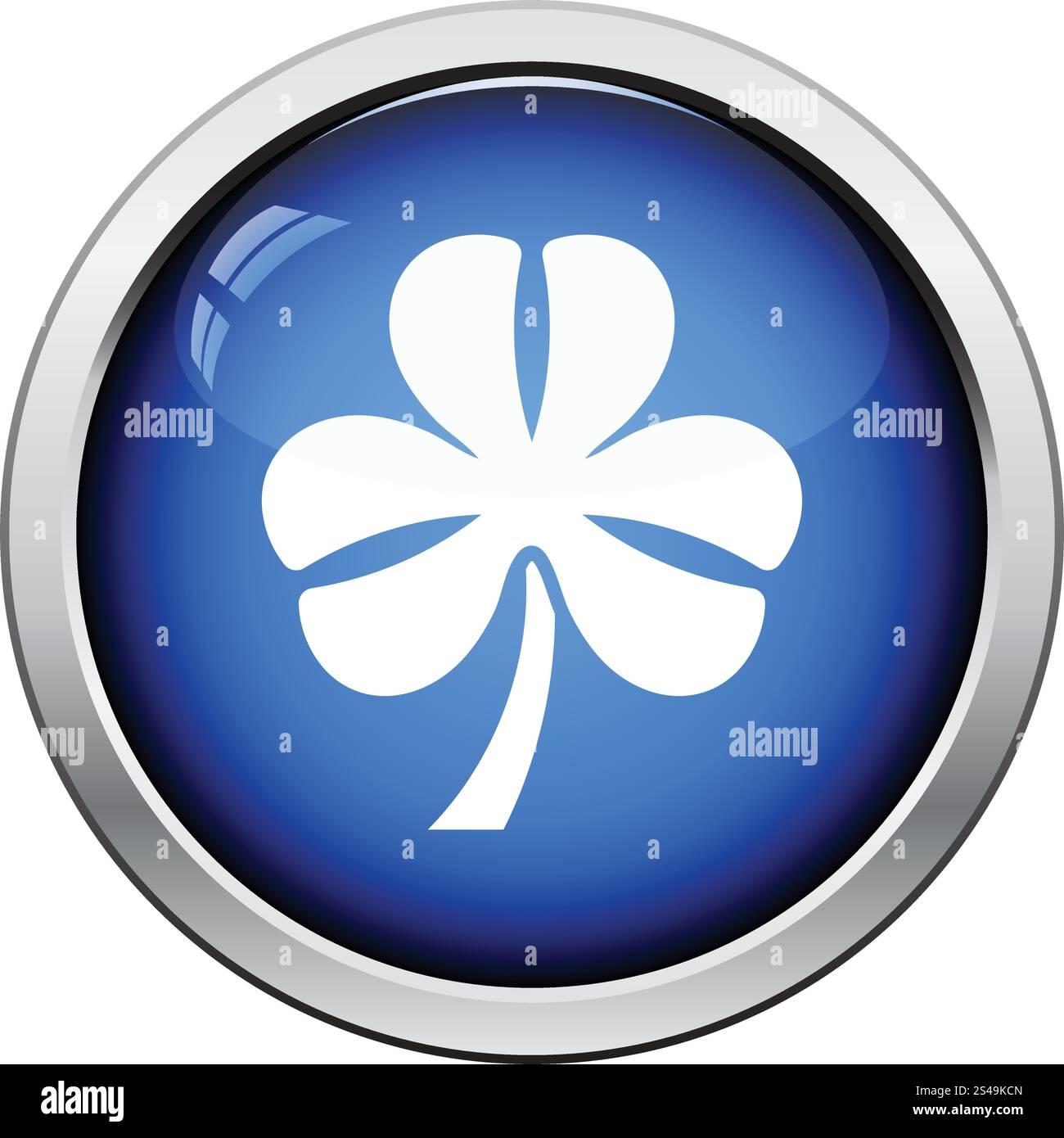 Shamrock icon. Glossy button design. Vector illustration Stock Vector ...