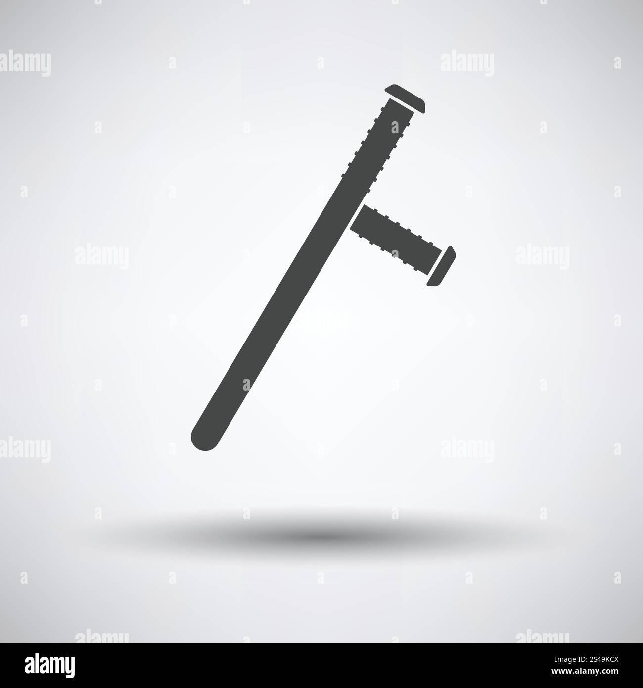 Police baton icon on gray background with round shadow. Vector ...
