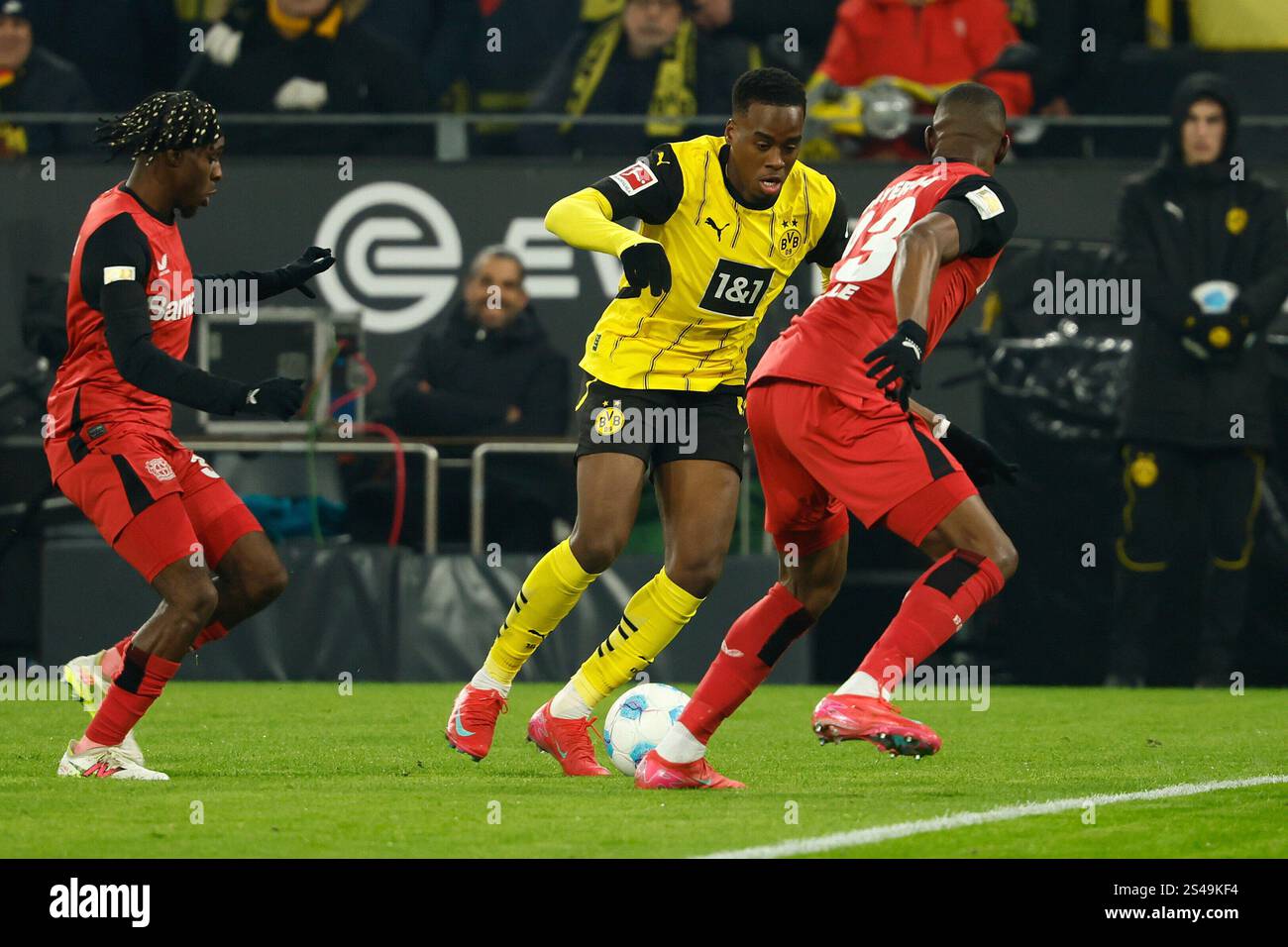 Dortmund, Deutschland. 10th Jan, 2025. Fußball, 1. Bundesliga: Borussia Dortmund - Bayer 04 ...