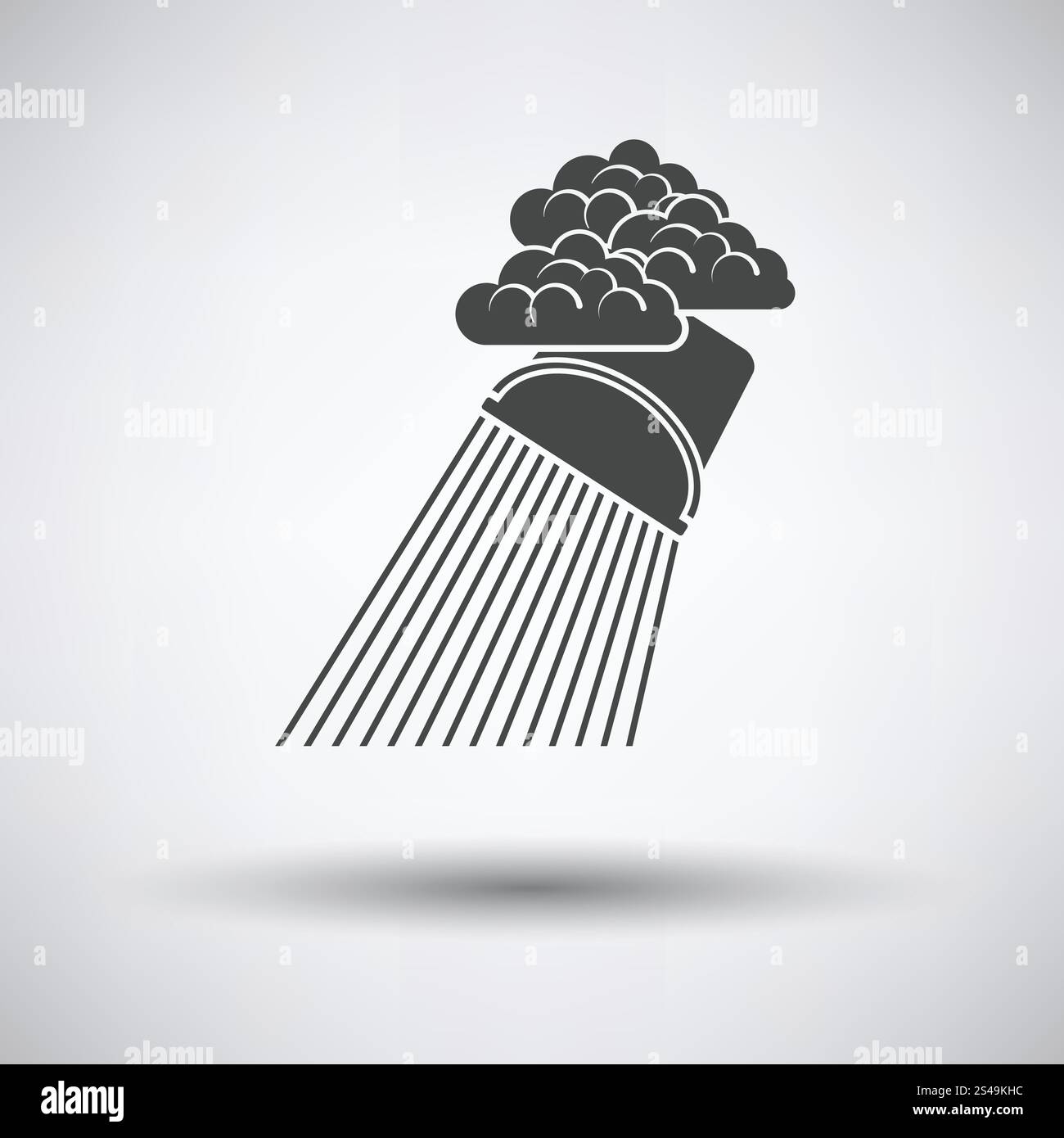 Rainfall like from bucket icon on gray background with round shadow ...