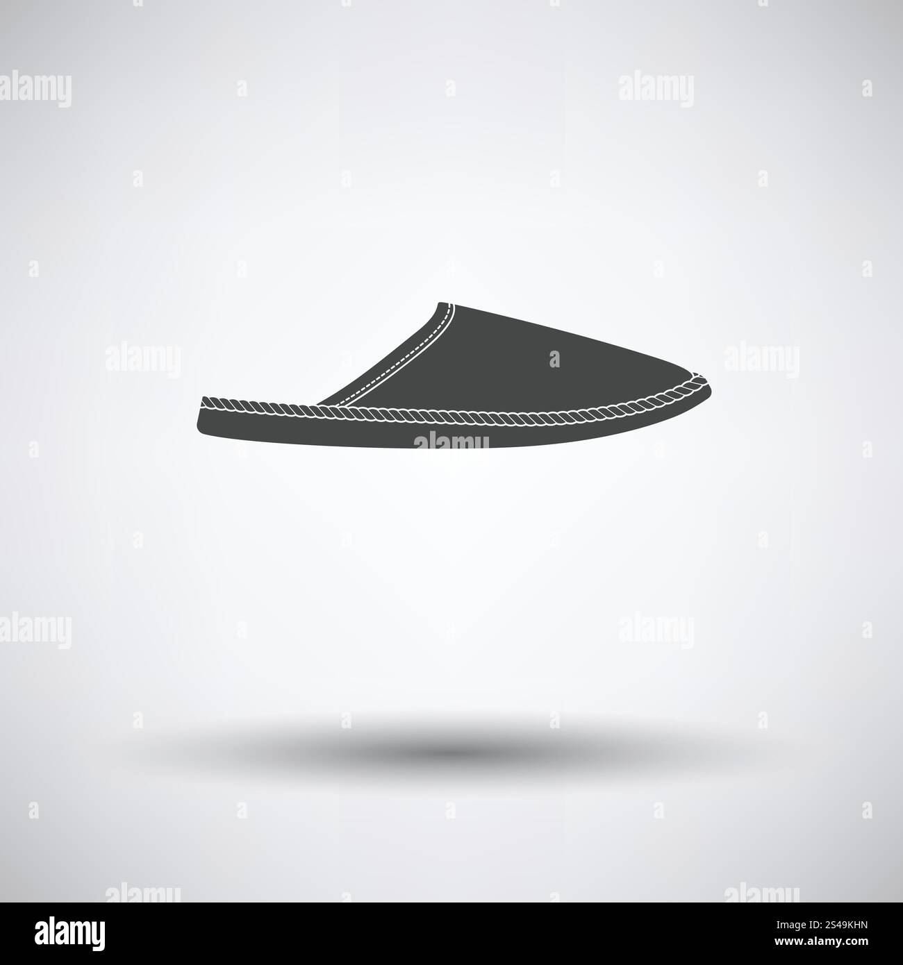 Man home slipper icon on gray background with round shadow. Vector ...