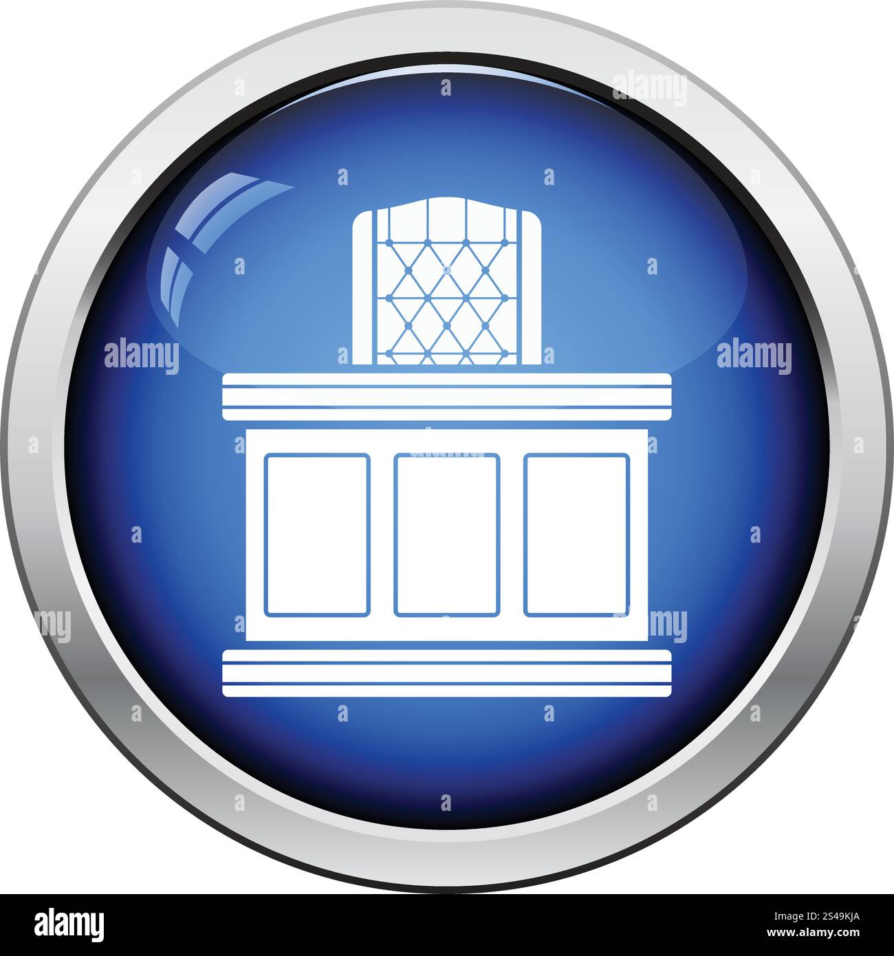 Judge table icon. Glossy button design. Vector illustration Stock ...