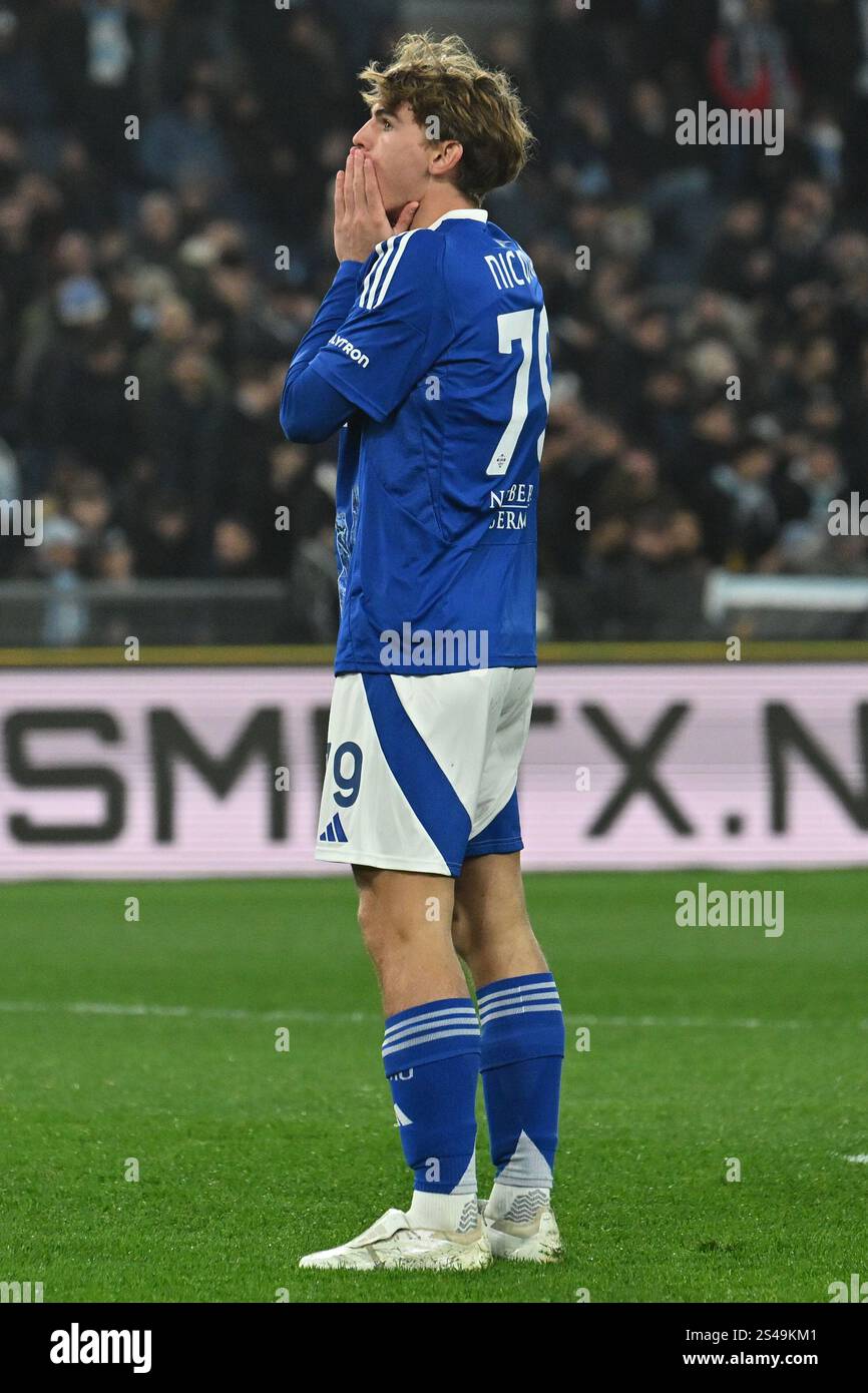 Rome, Lazio. 10th Jan, 2025. Nico Paz of Como during the Serie A match between Lazio v Como at ...