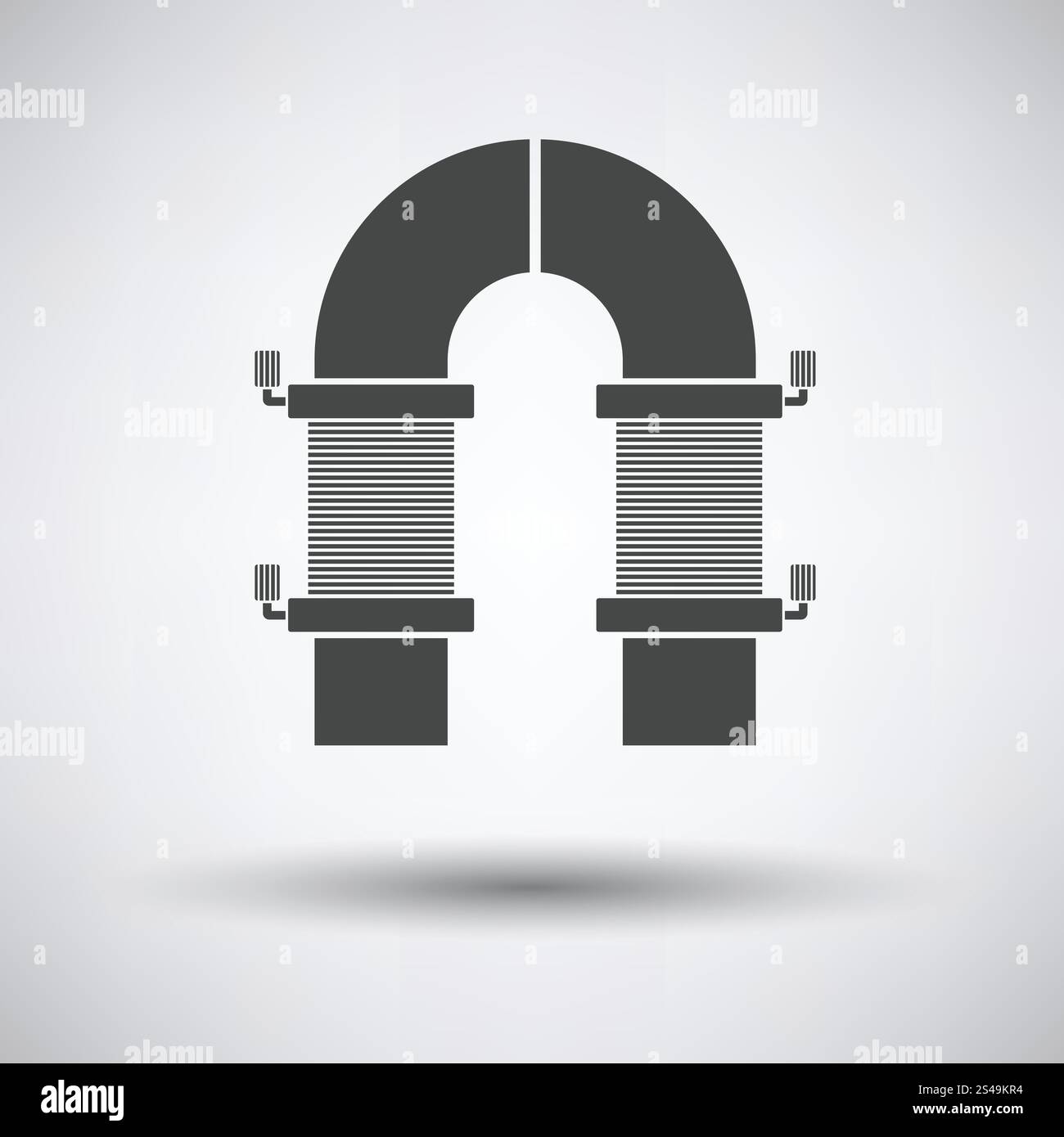 Electric magnet icon on gray background with round shadow. Vector ...