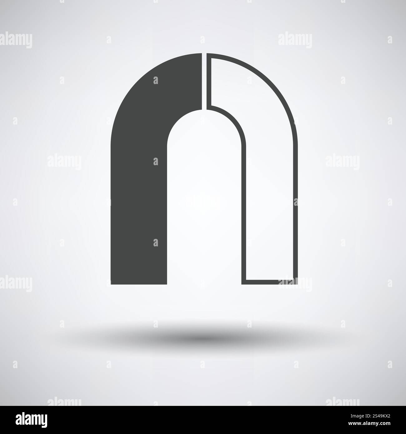 Magnet icon on gray background with round shadow. Vector illustration ...