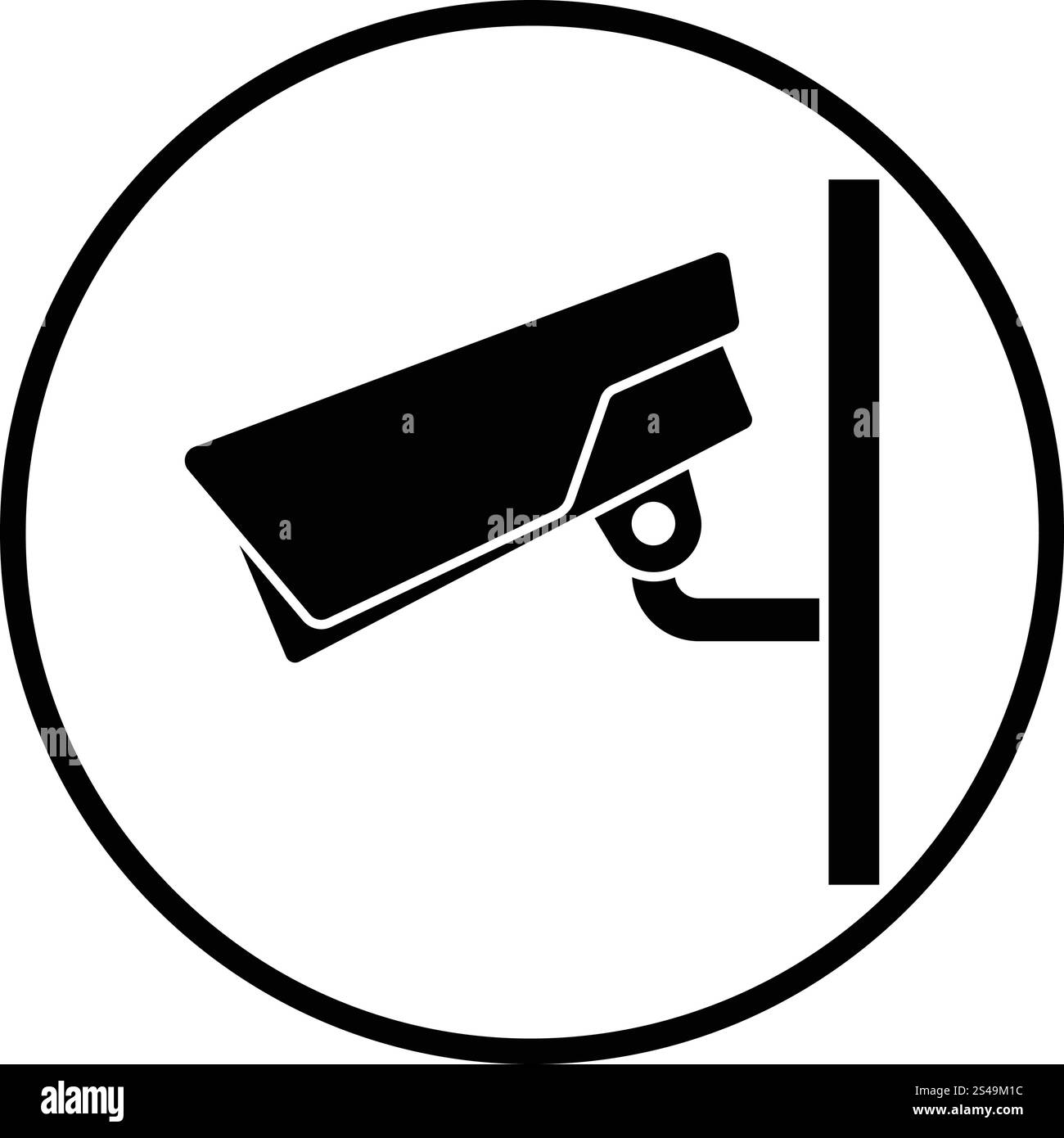 Security camera icon. Thin circle design. Vector illustration Stock ...