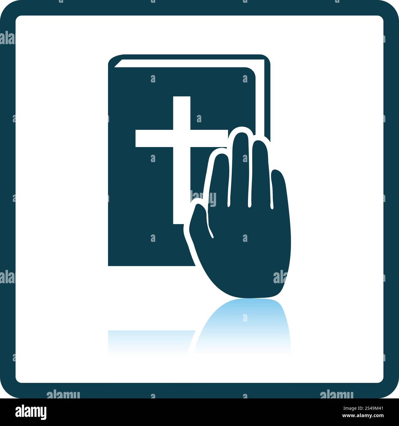 Hand on Bible icon. Shadow reflection design. Vector illustration Stock ...