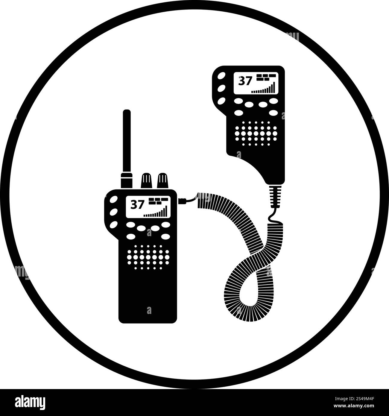Police radio icon. Thin circle design. Vector illustration Stock Vector ...