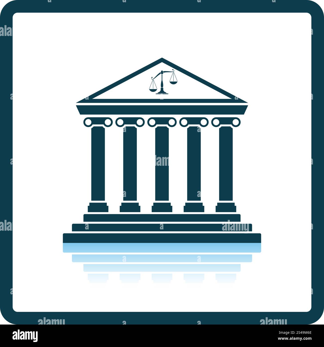 Courthouse icon. Shadow reflection design. Vector illustration Stock ...