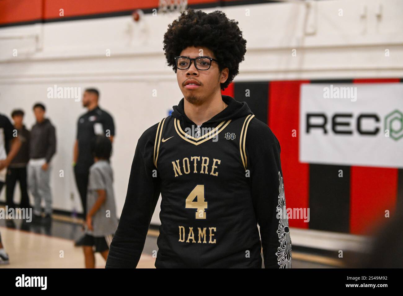 Reseda, United States. 02nd Oct, 2024. Notre Dame power forward Tyran ...