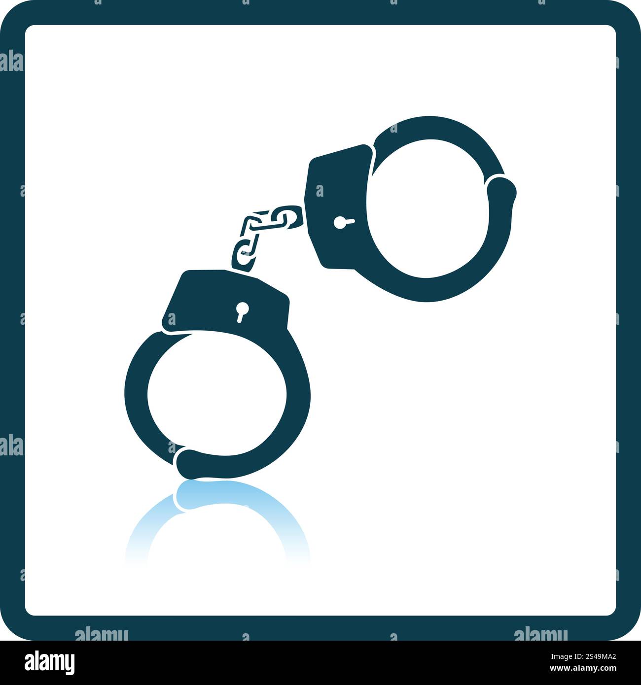 Police handcuff icon. Shadow reflection design. Vector illustration ...