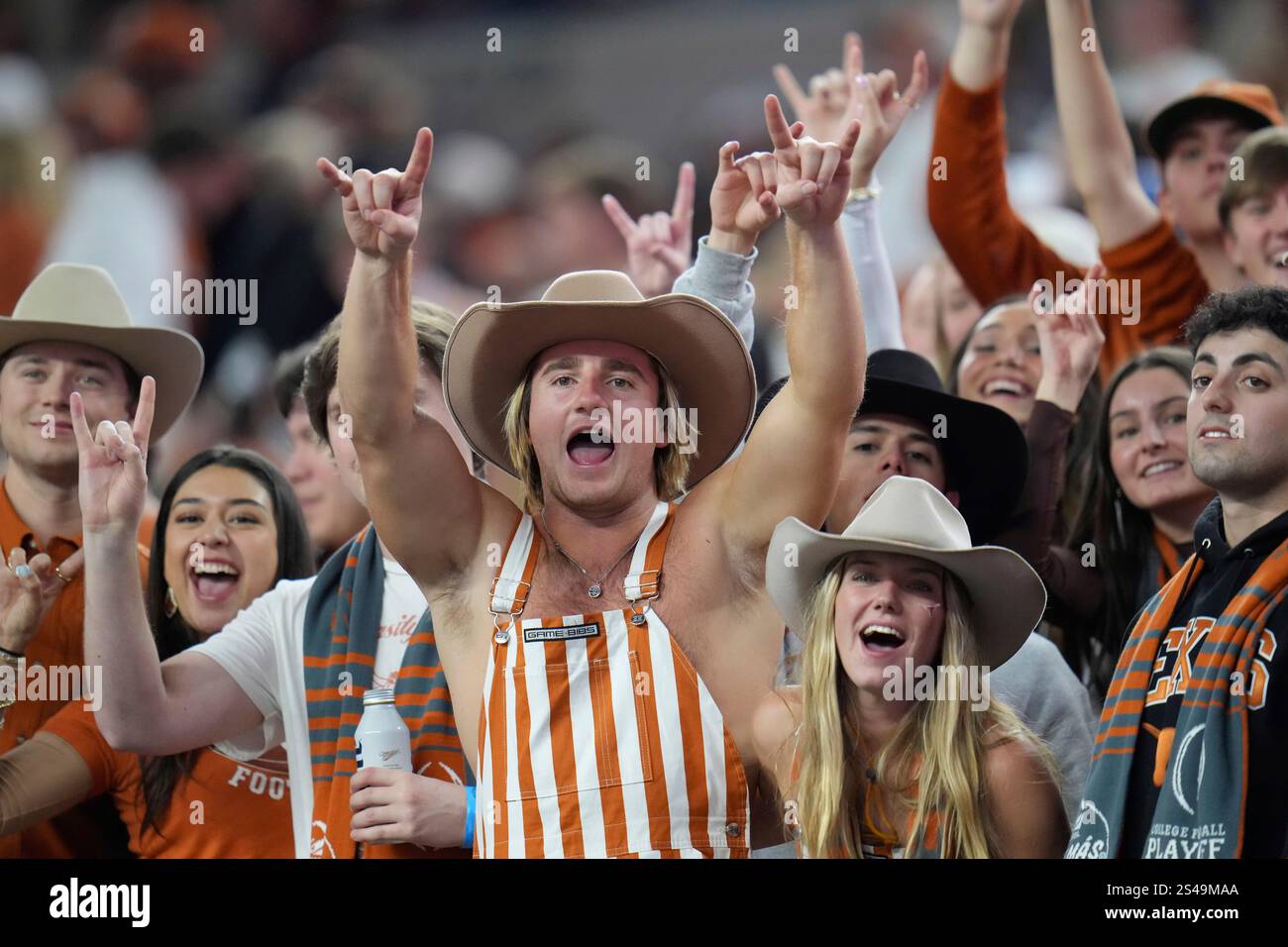 Texas fans cheer during the first half of the Cotton Bowl College ...