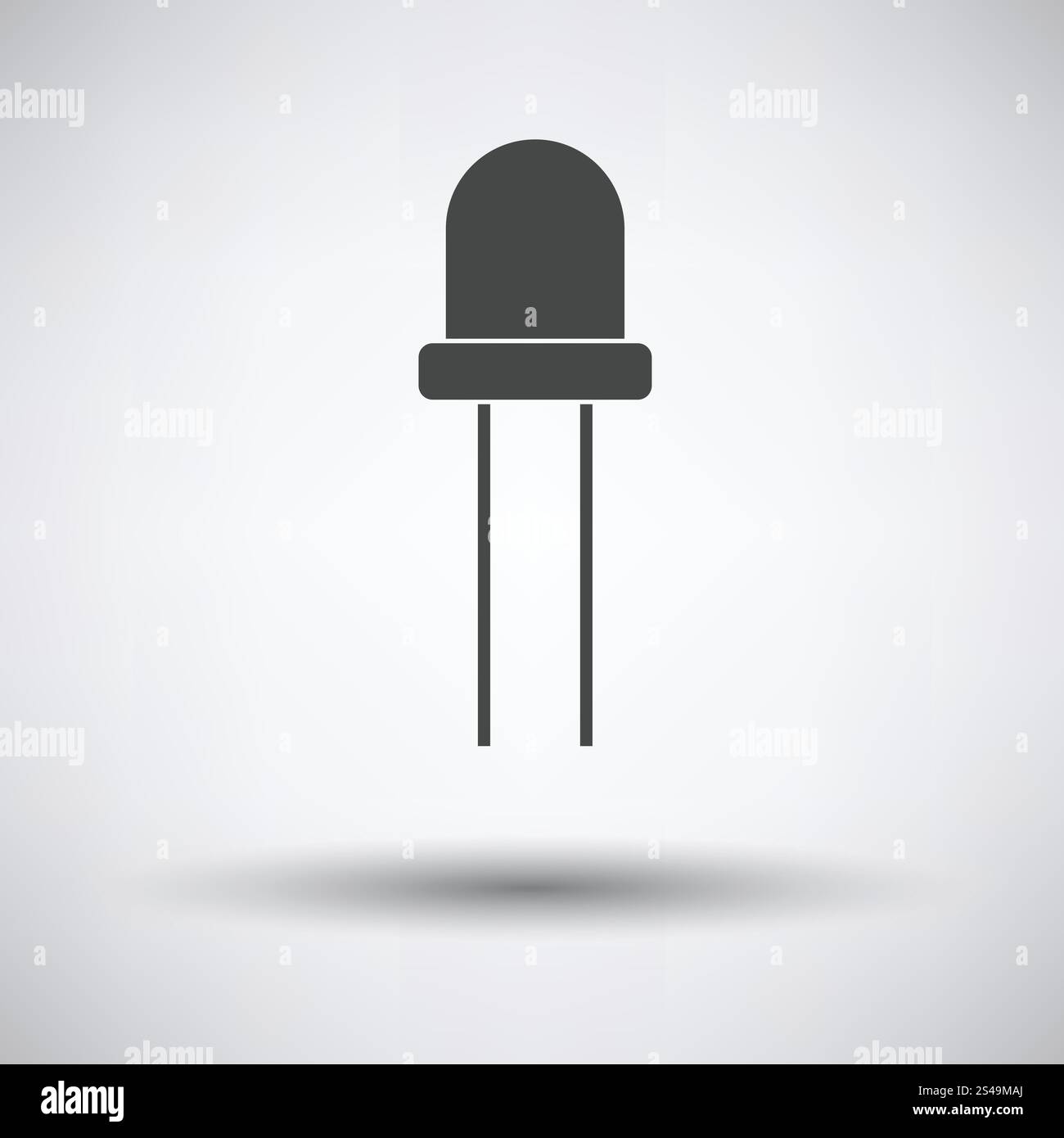 Light-emitting diode icon on gray background with round shadow. Vector illustration Stock Vector ...
