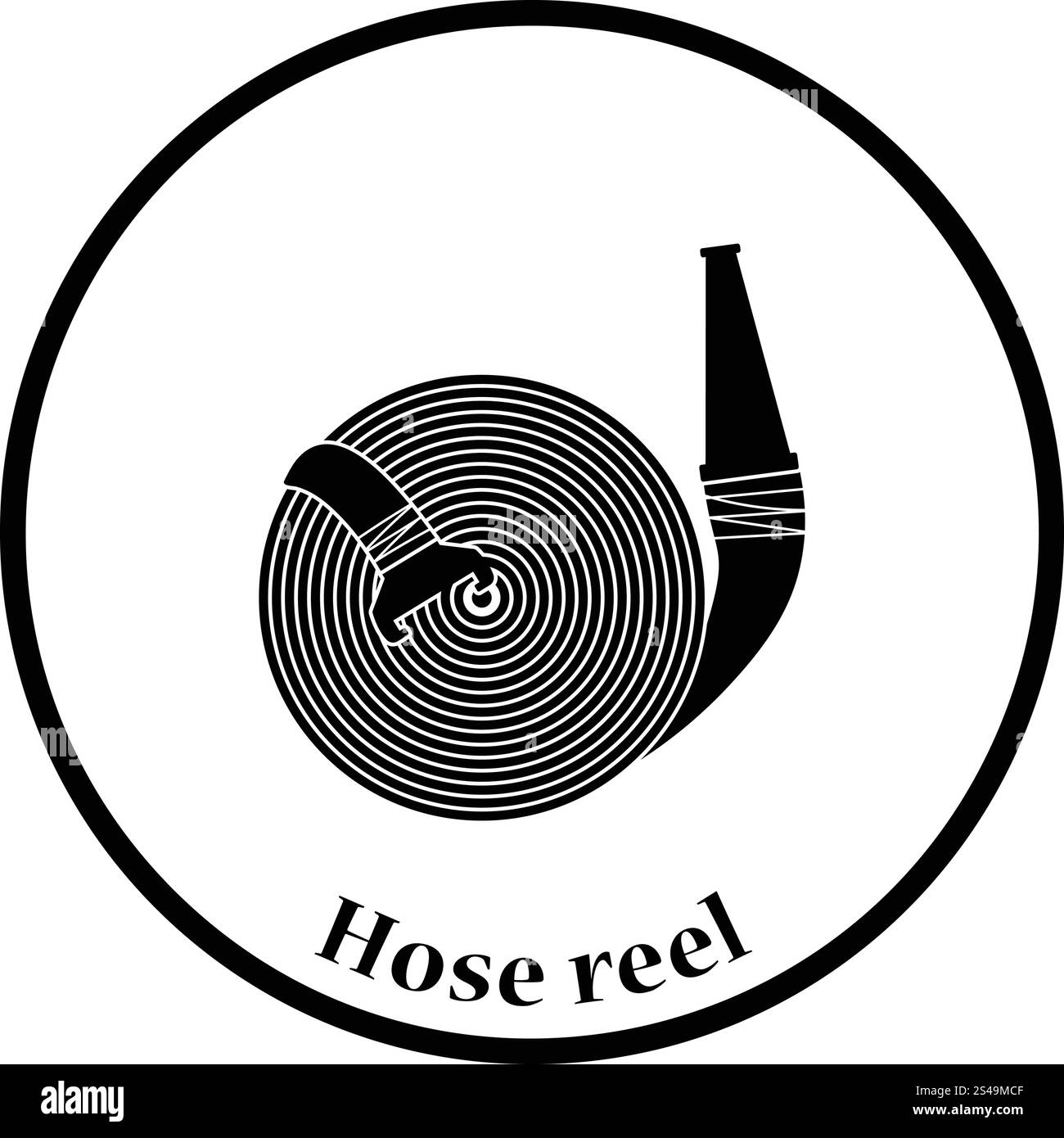 Fire hose icon. Thin circle design. Vector illustration Stock Vector ...