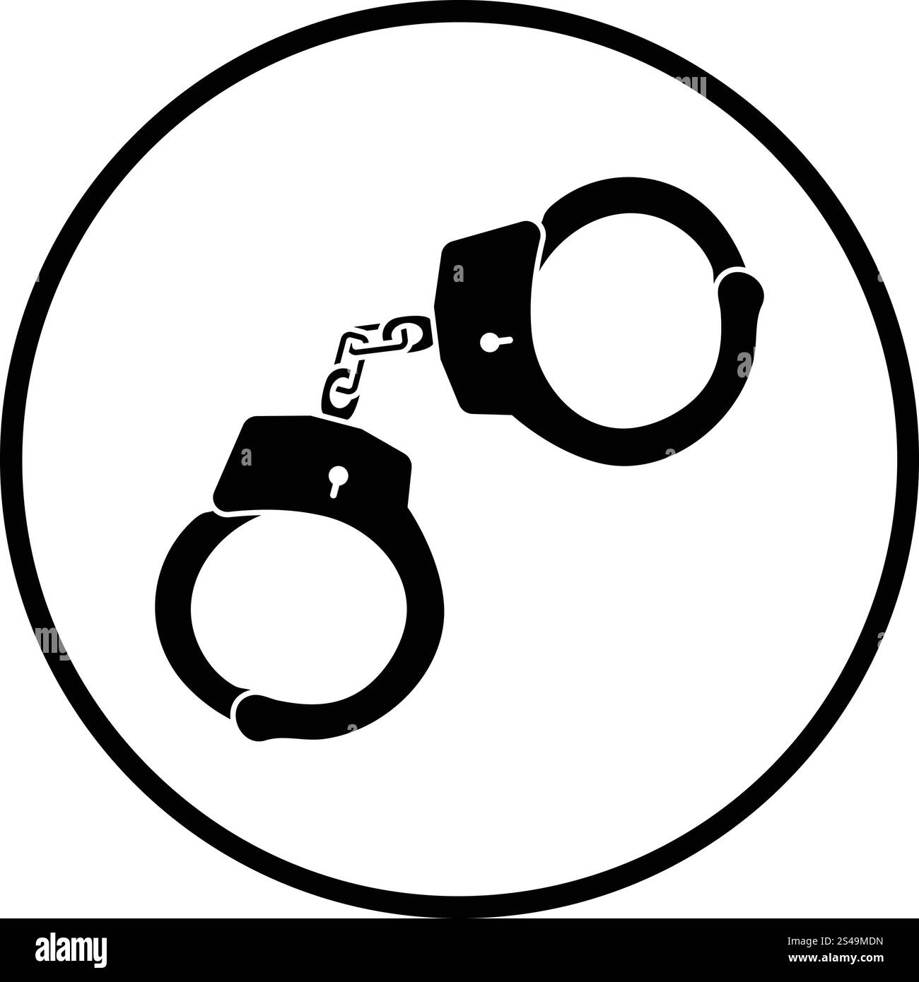 Police handcuff icon. Thin circle design. Vector illustration Stock ...