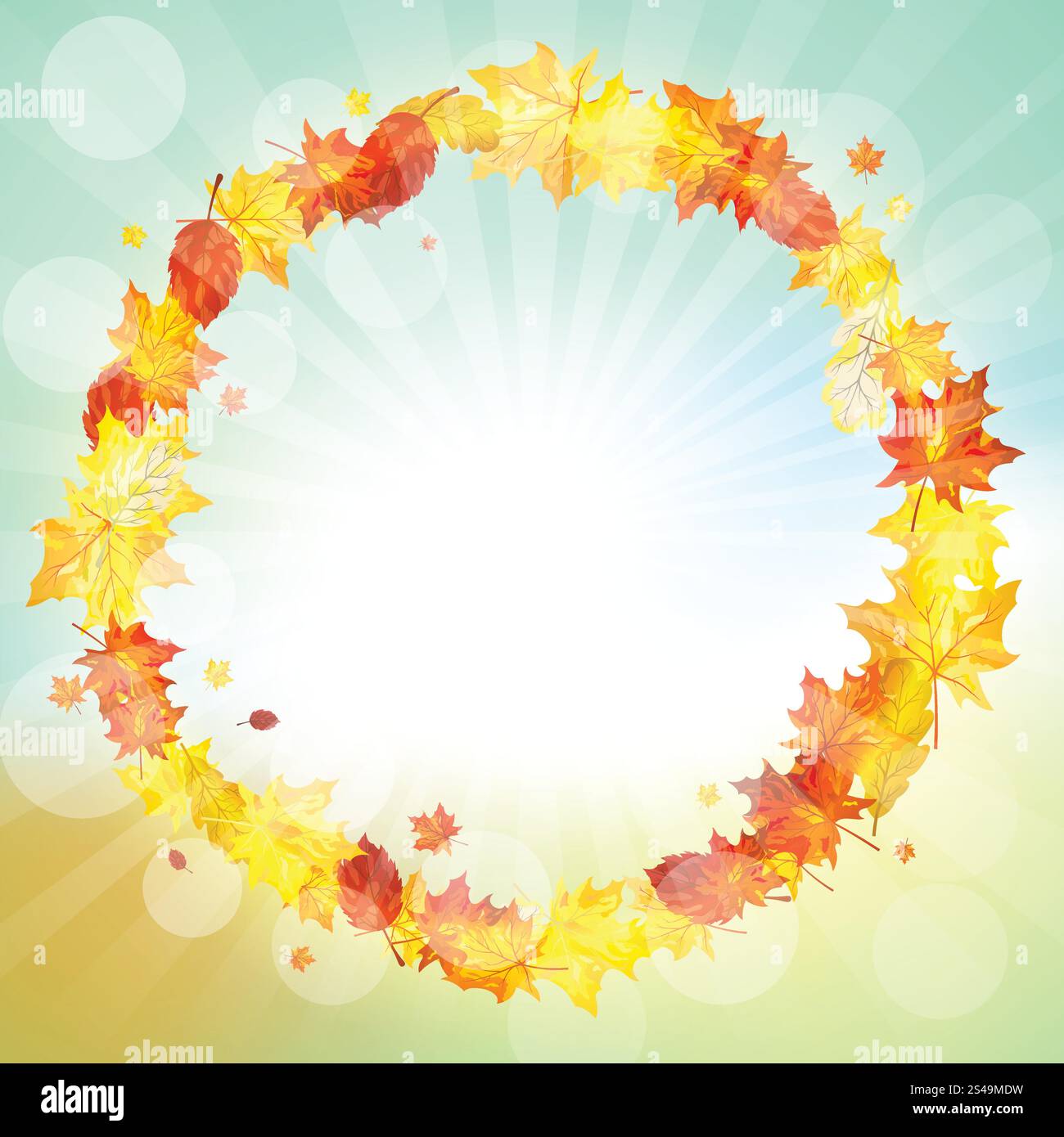 Autumn Frame With Falling Maple Leaves on Sky Background. Elegant ...