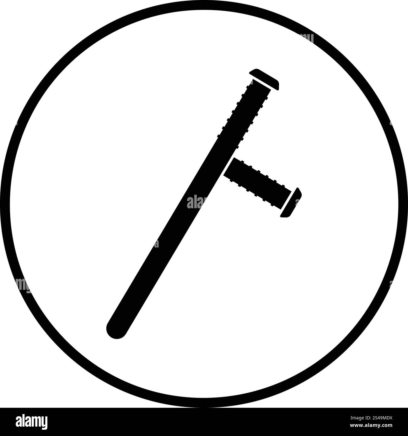 Police baton icon. Thin circle design. Vector illustration Stock Vector ...