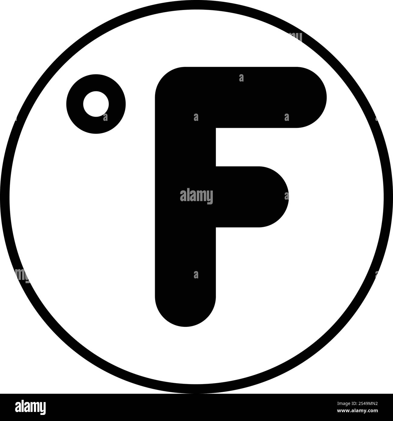 Fahrenheit degree icon. Thin circle design. Vector illustration Stock ...