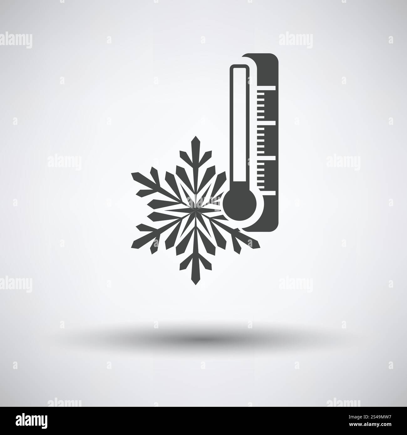 Winter cold icon on gray background with round shadow. Vector ...