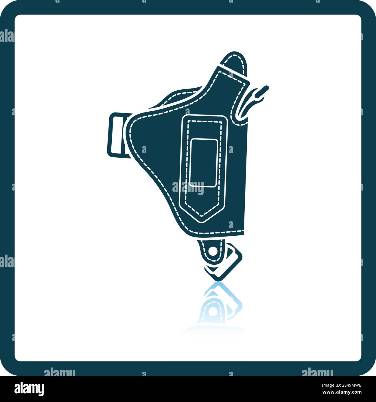 Police holster gun icon. Shadow reflection design. Vector illustration ...