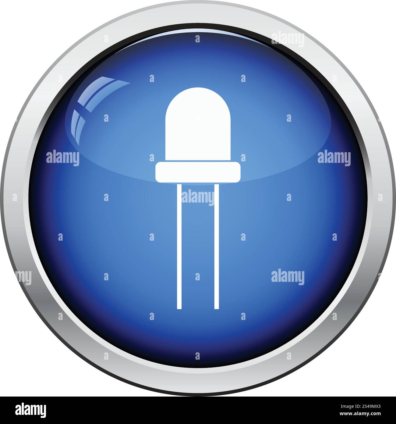 Light-emitting diode icon. Glossy button design. Vector illustration ...