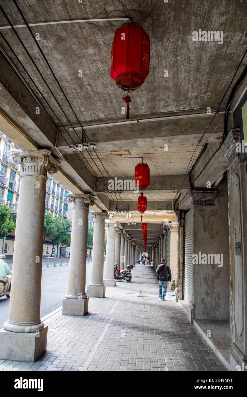 Shantou China 17th Dec 2024: Shantou's arcade-style streets, known as ...