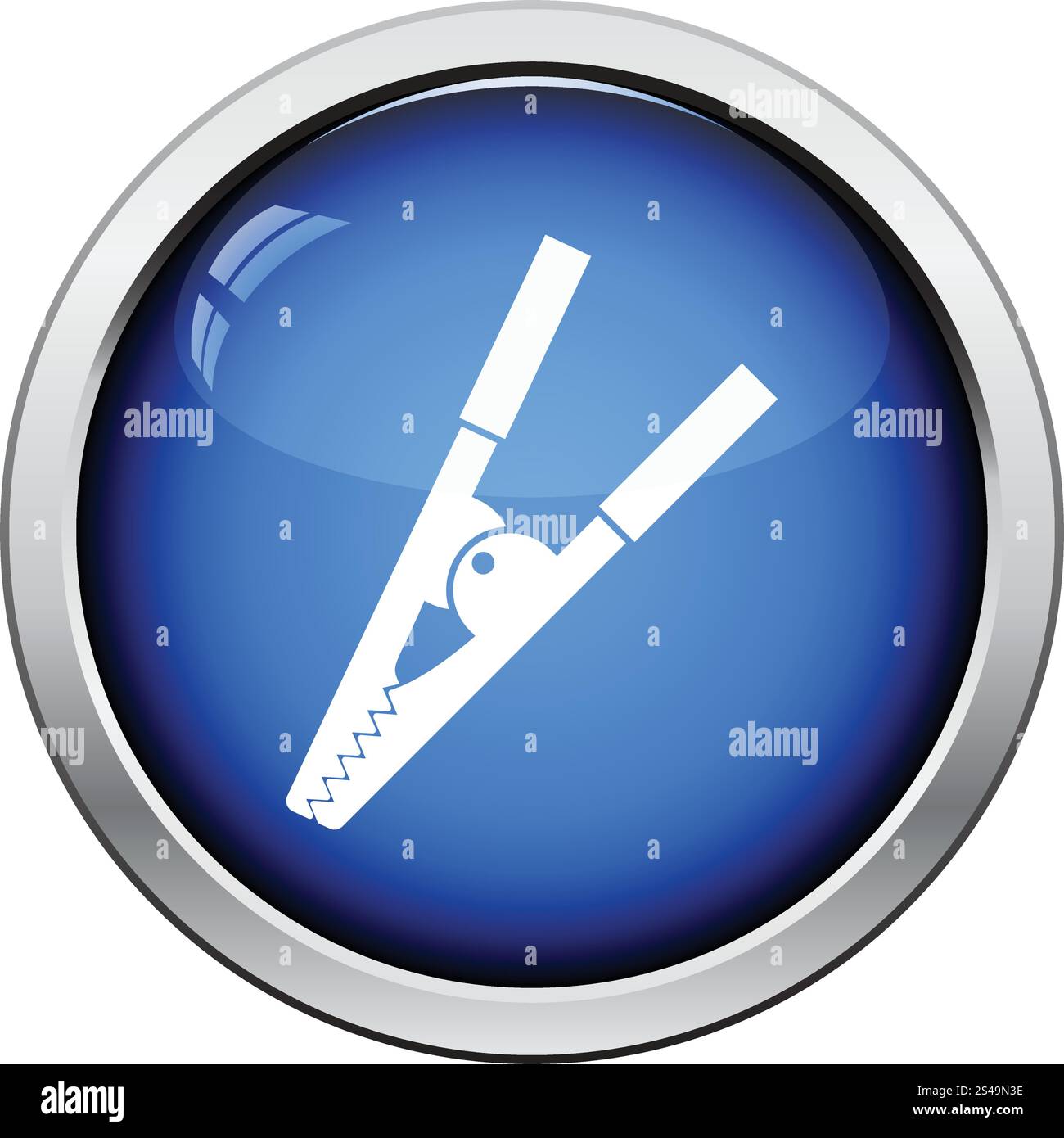 Crocodile clip icon. Glossy button design. Vector illustration Stock ...