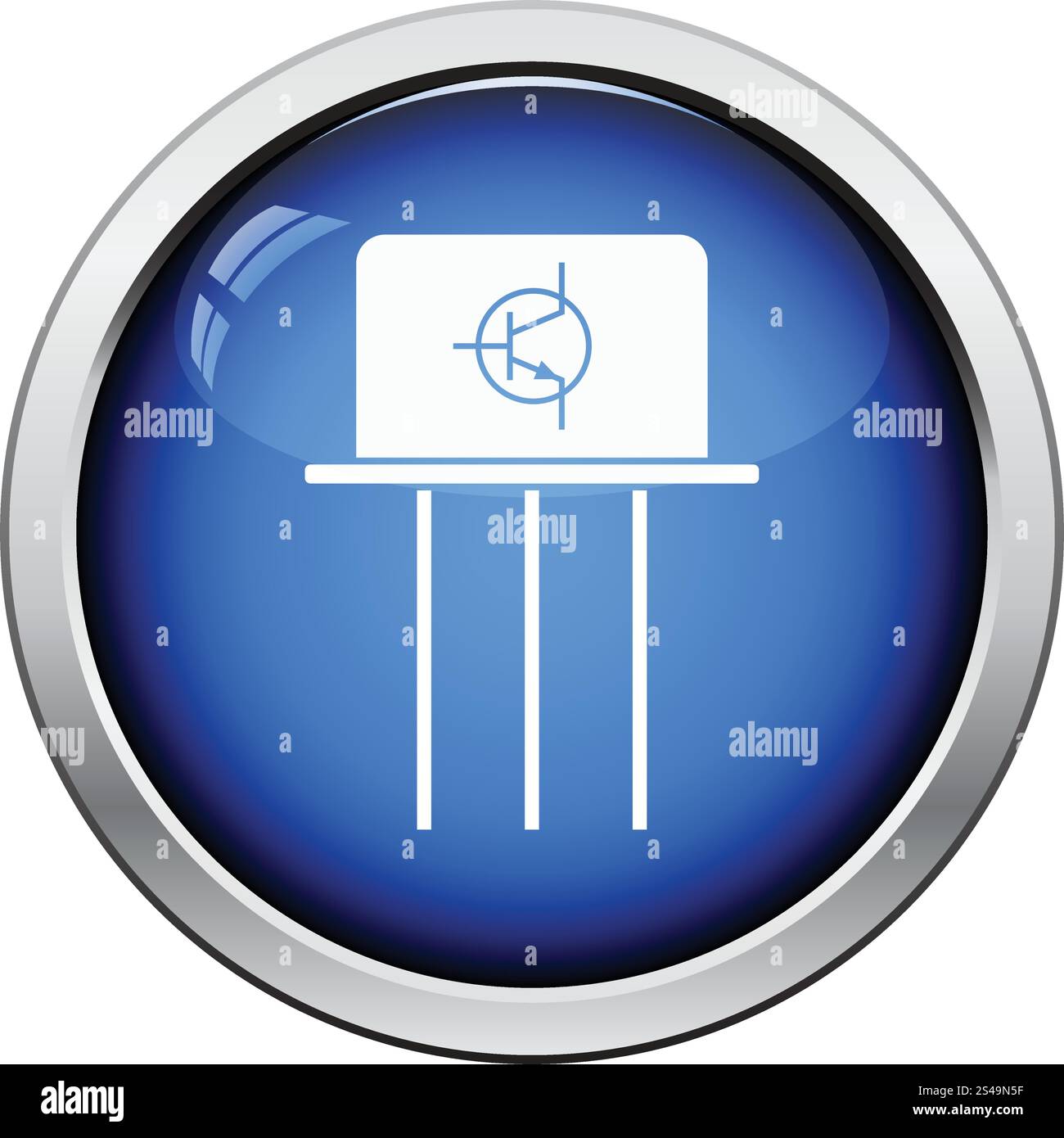 Transistor icon. Glossy button design. Vector illustration Stock Vector ...
