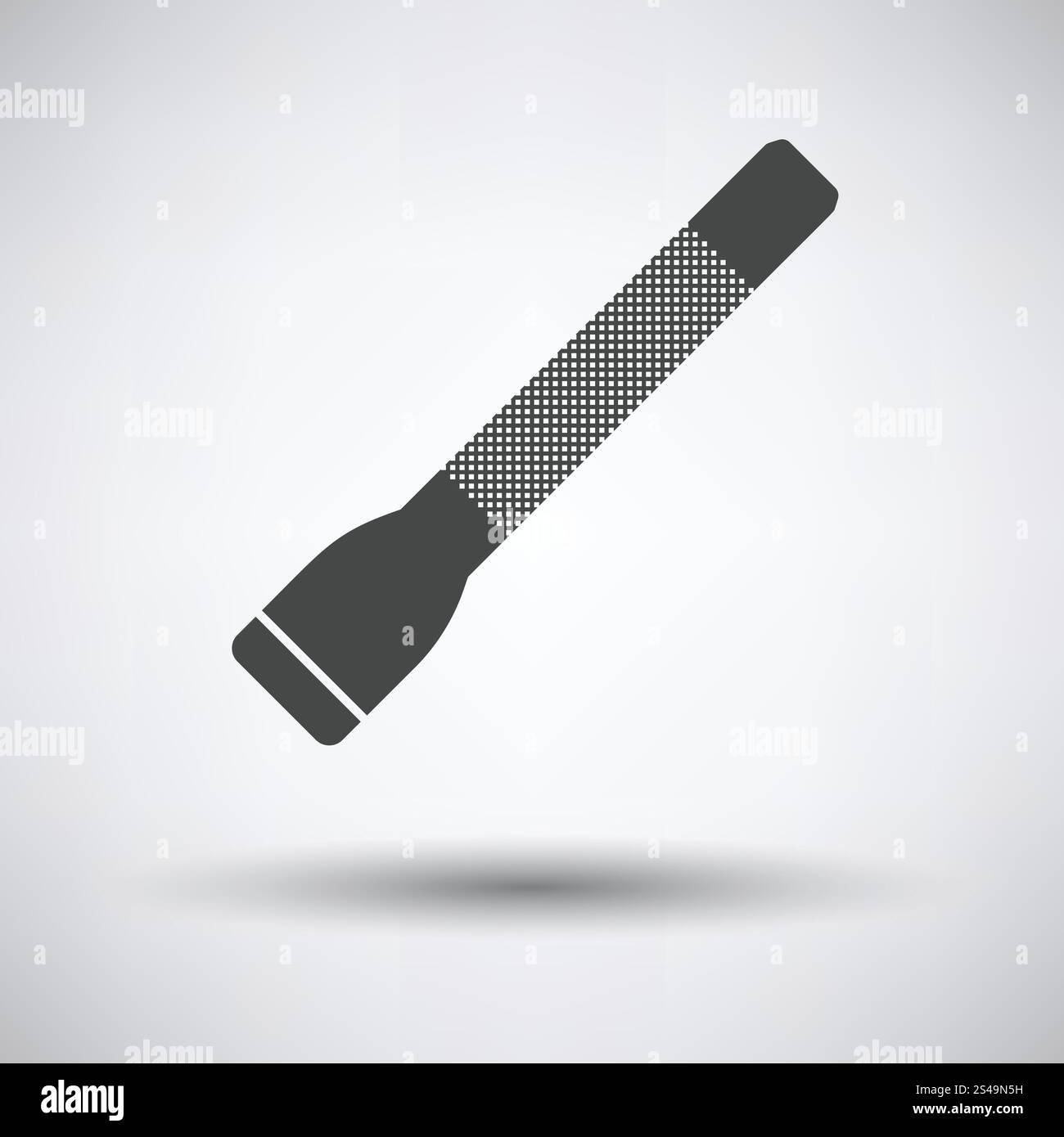 Police flashlight icon on gray background with round shadow. Vector ...