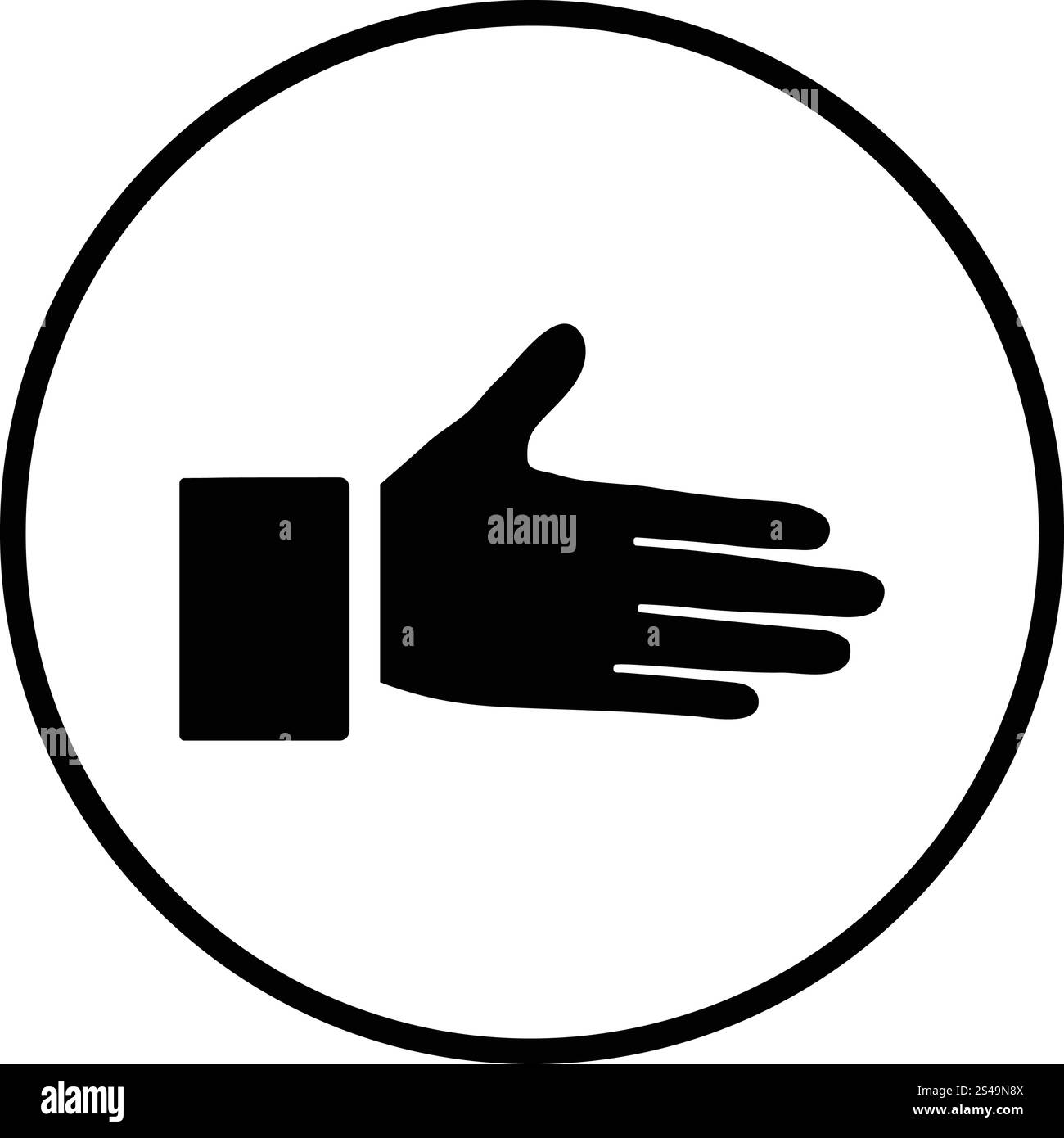 Open hend icon. Thin circle design. Vector illustration Stock Vector ...