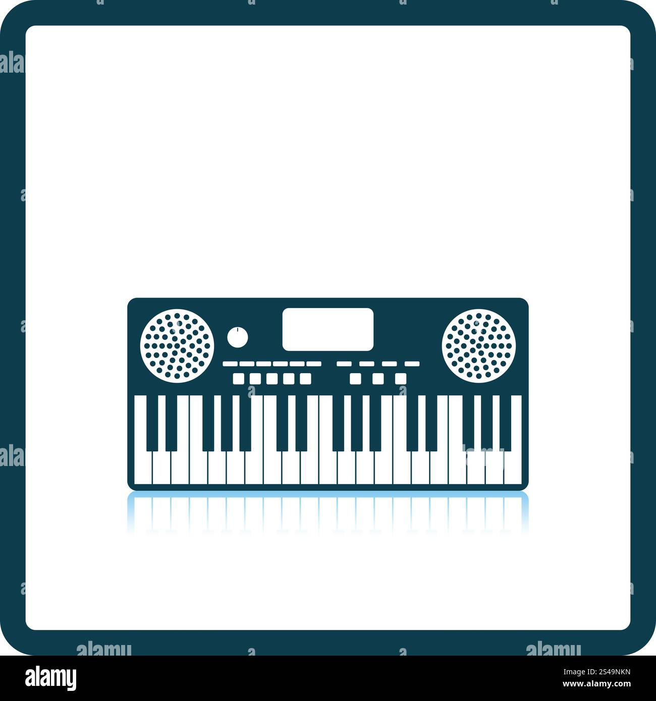 Music synthesizer icon. Shadow reflection design. Vector illustration ...