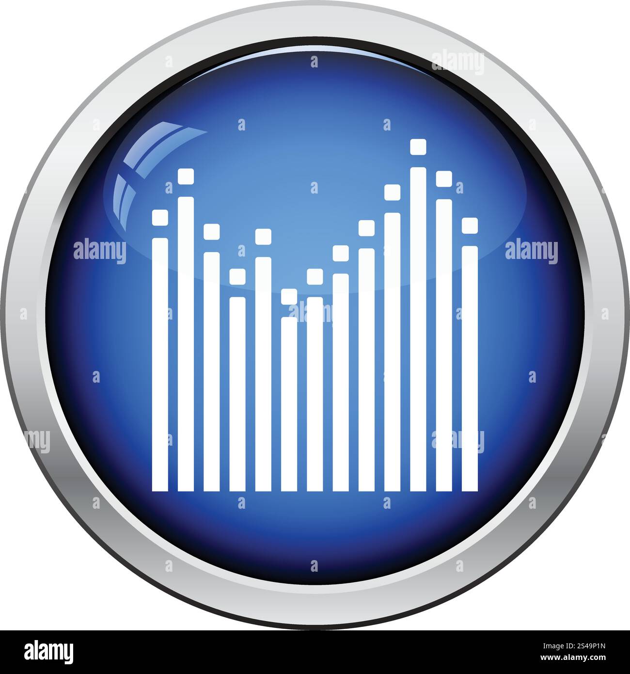 Graphic equalizer icon. Glossy button design. Vector illustration Stock ...
