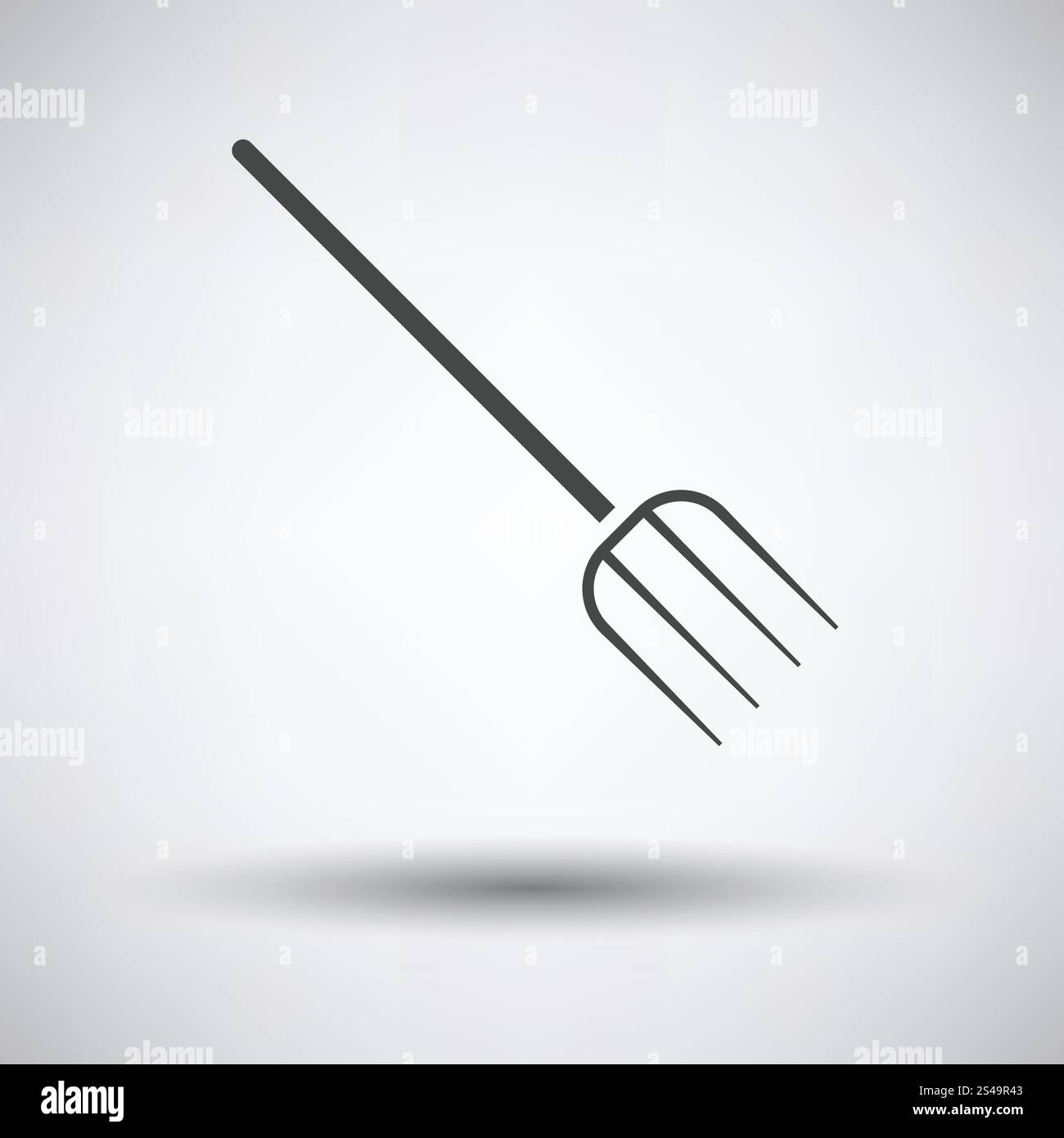 Pitchfork icon on gray background with round shadow. Vector ...