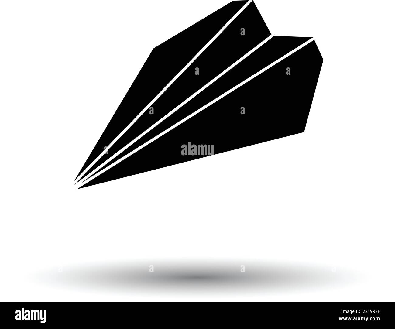 Paper plane icon. White background with shadow design. Vector ...