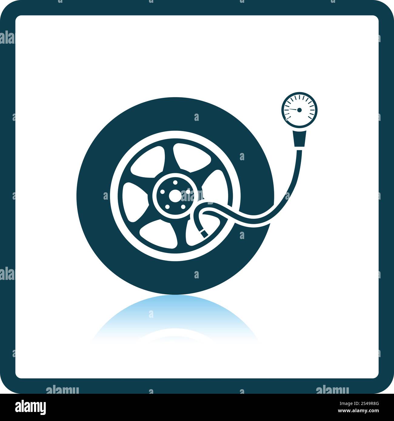 Tire pressure gage icon. Shadow reflection design. Vector illustration ...