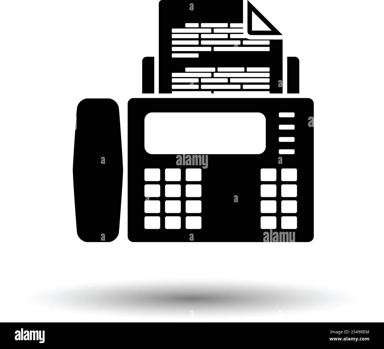 Fax icon. White background with shadow design. Vector illustration ...