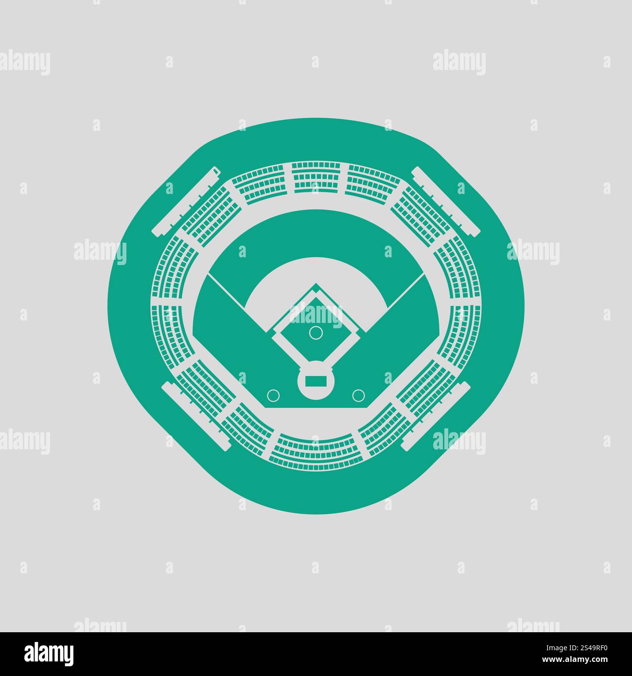 Baseball stadium icon. Gray background with green. Vector illustration ...