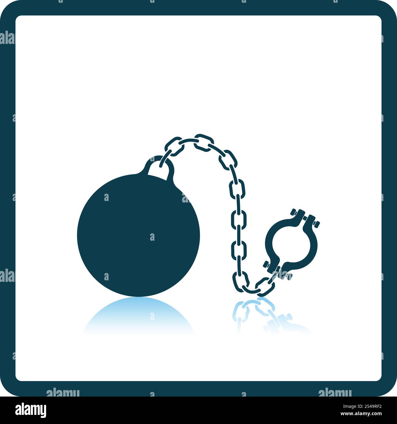 Fetter with ball icon. Shadow reflection design. Vector illustration ...