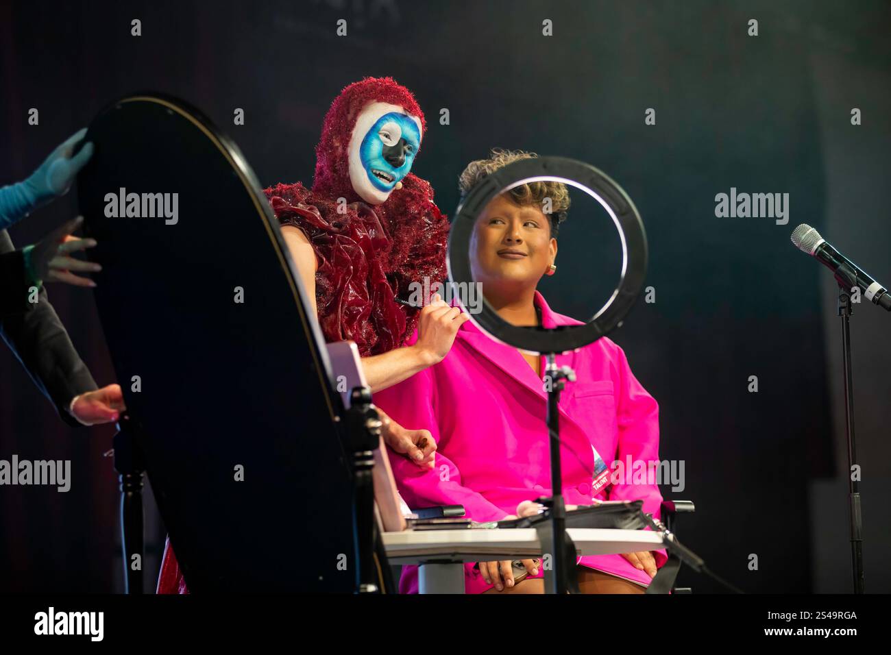 London, England, 10th January, 2025. Drag queens performing on the main ...