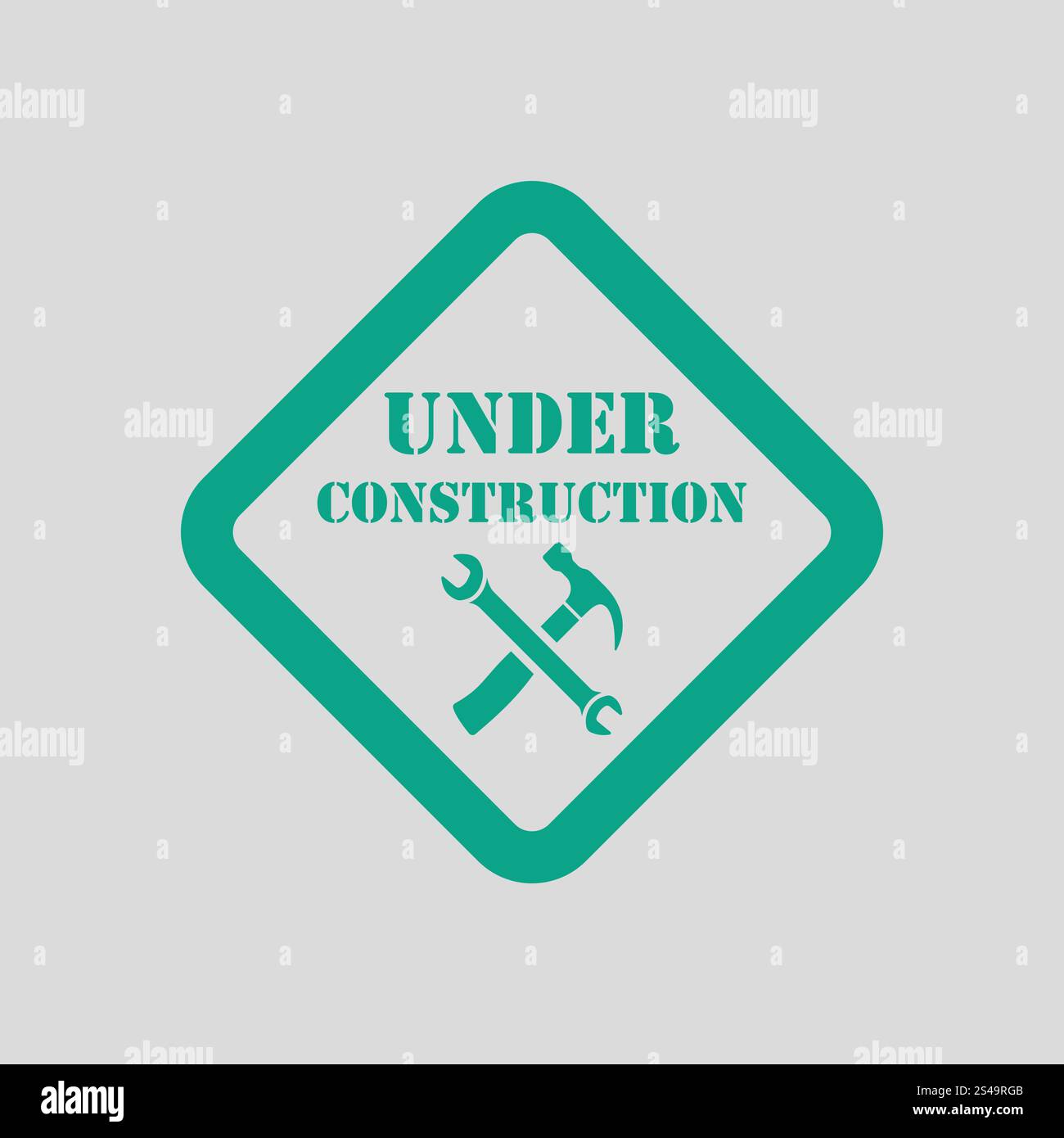 Icon of Under construction. Gray background with green. Vector ...