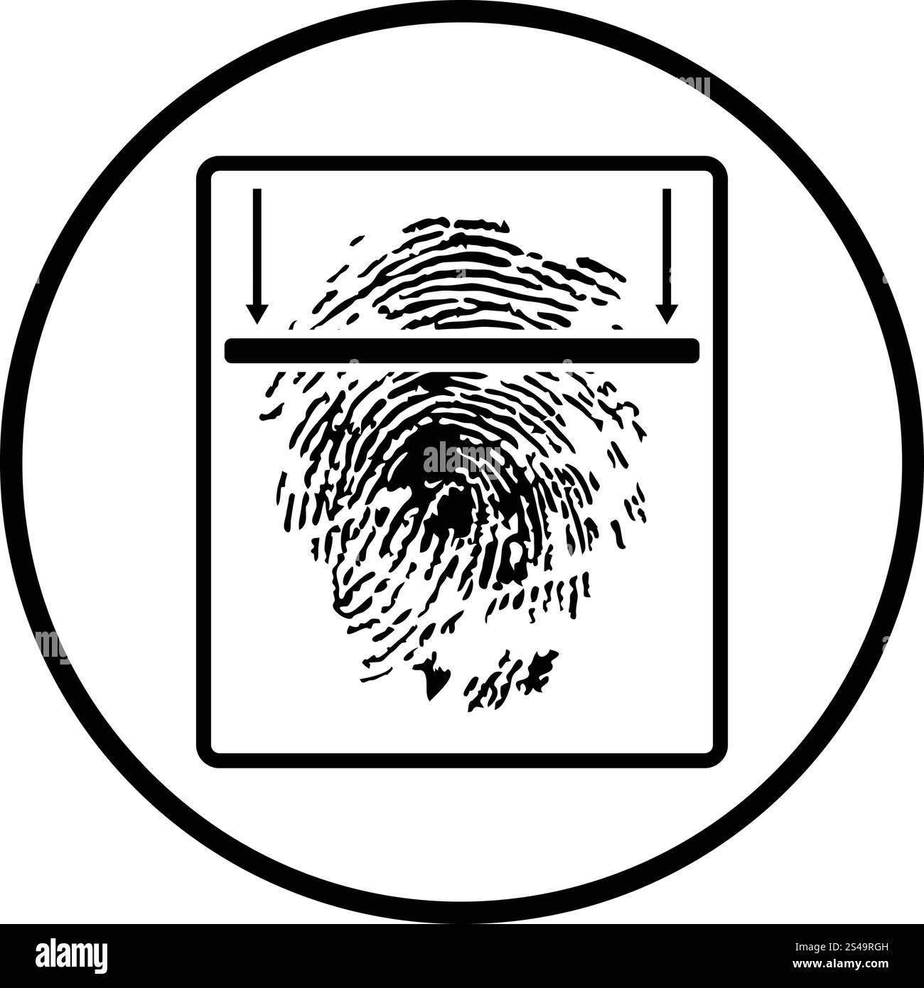 Fingerprint scan icon. Thin circle design. Vector illustration Stock ...